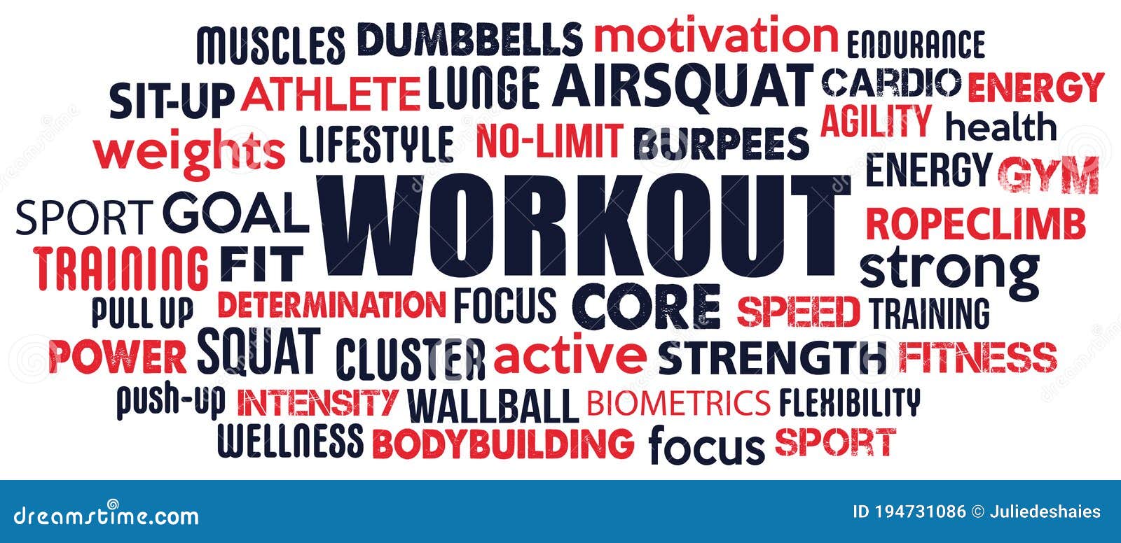 Workout Word Cloud Concept Text is Outline Stock Vector - Illustration ...