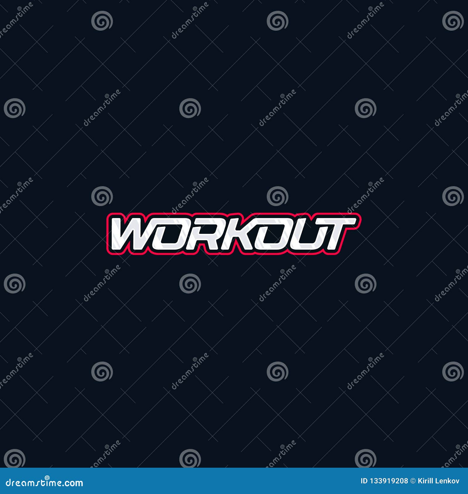 Workout Text Logo. Dynamic Sport Style Logotype. Stock Vector ...