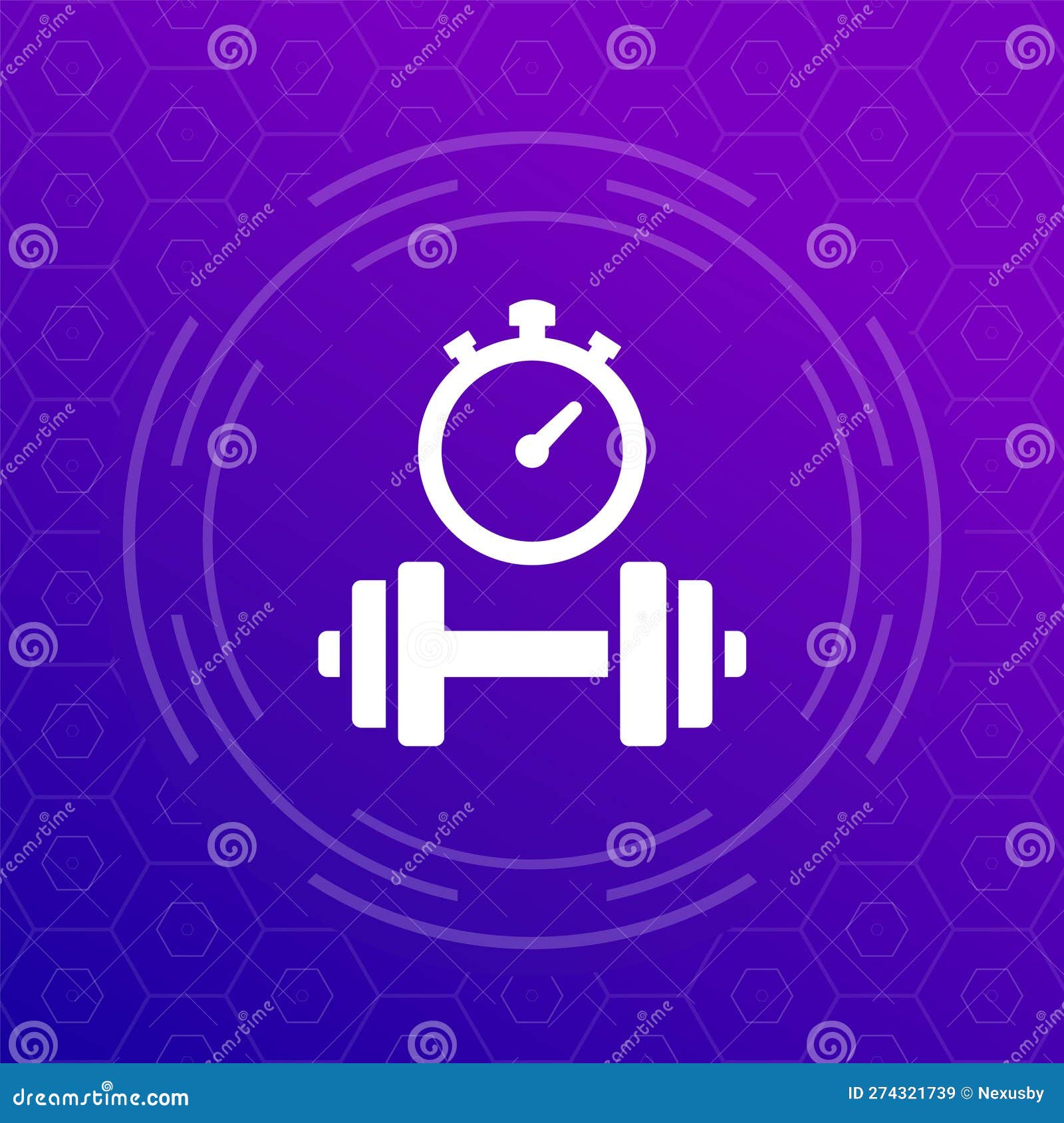 Workout Time Icon with a Stopwatch, Vector Stock Vector - Illustration ...