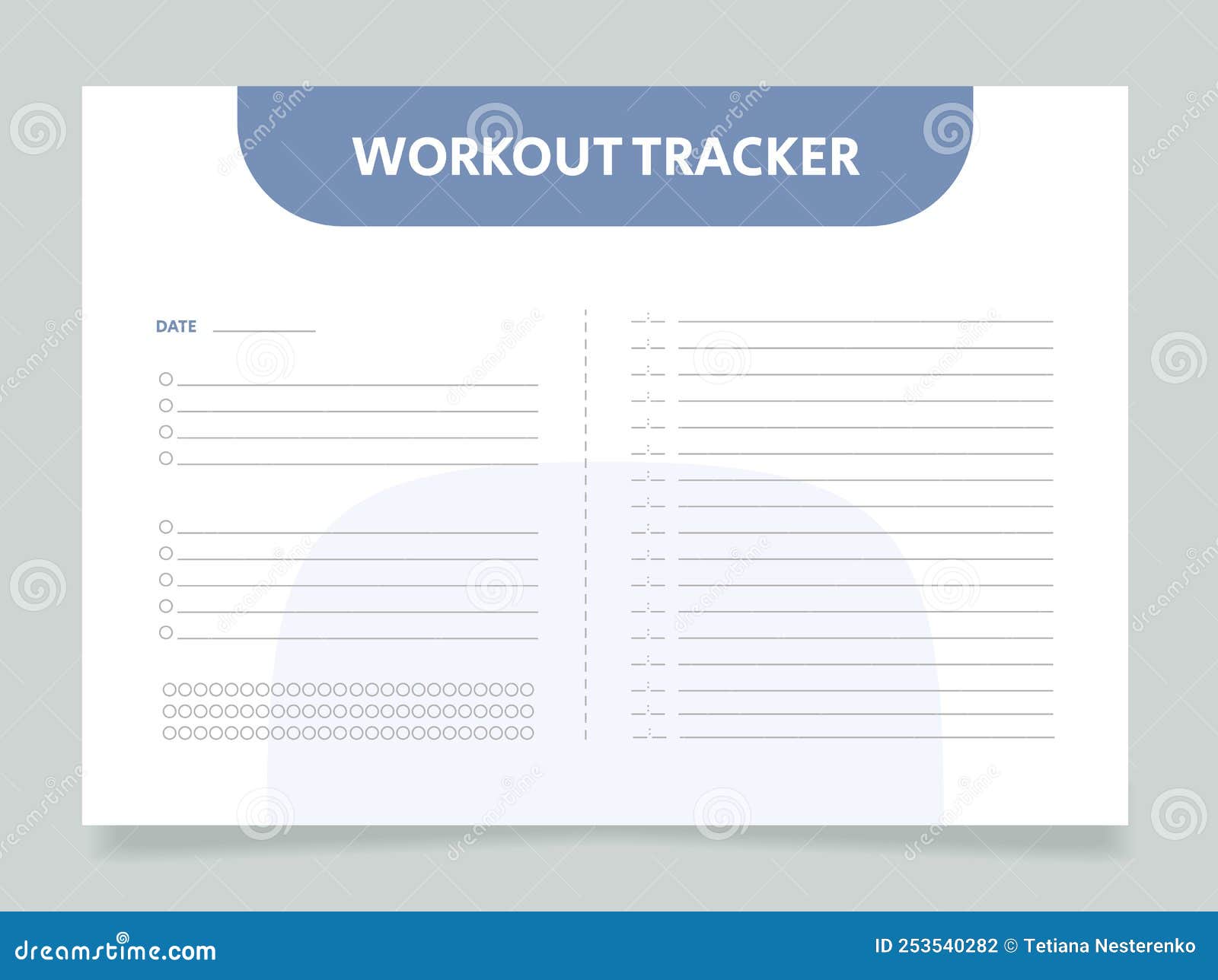 Daily Workout Tracker Worksheet Design Template Stock Illustration ...
