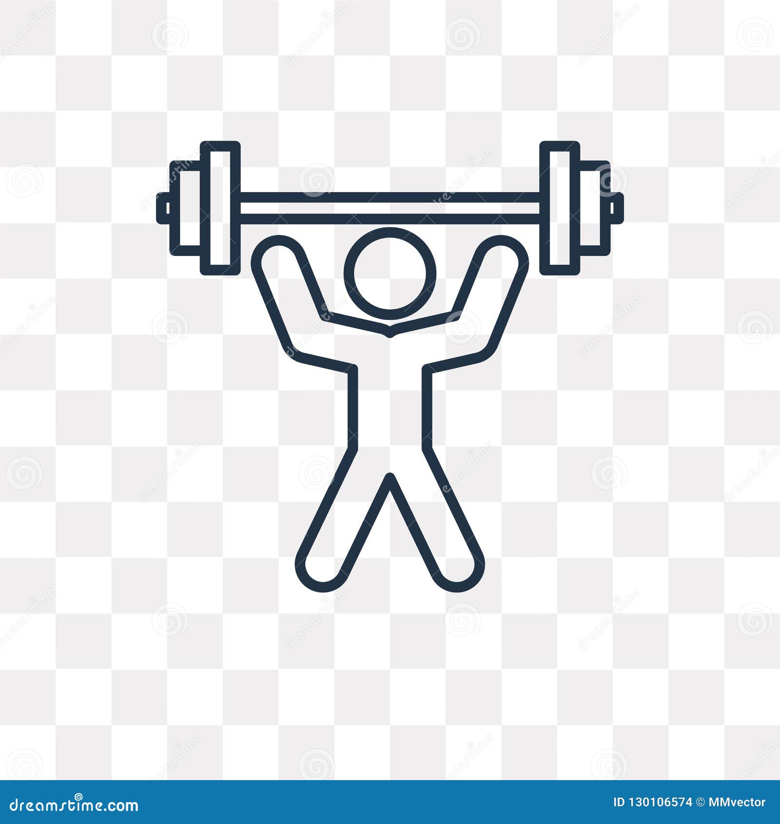 Workout Vector Icon Isolated on Transparent Background, Linear W Stock ...