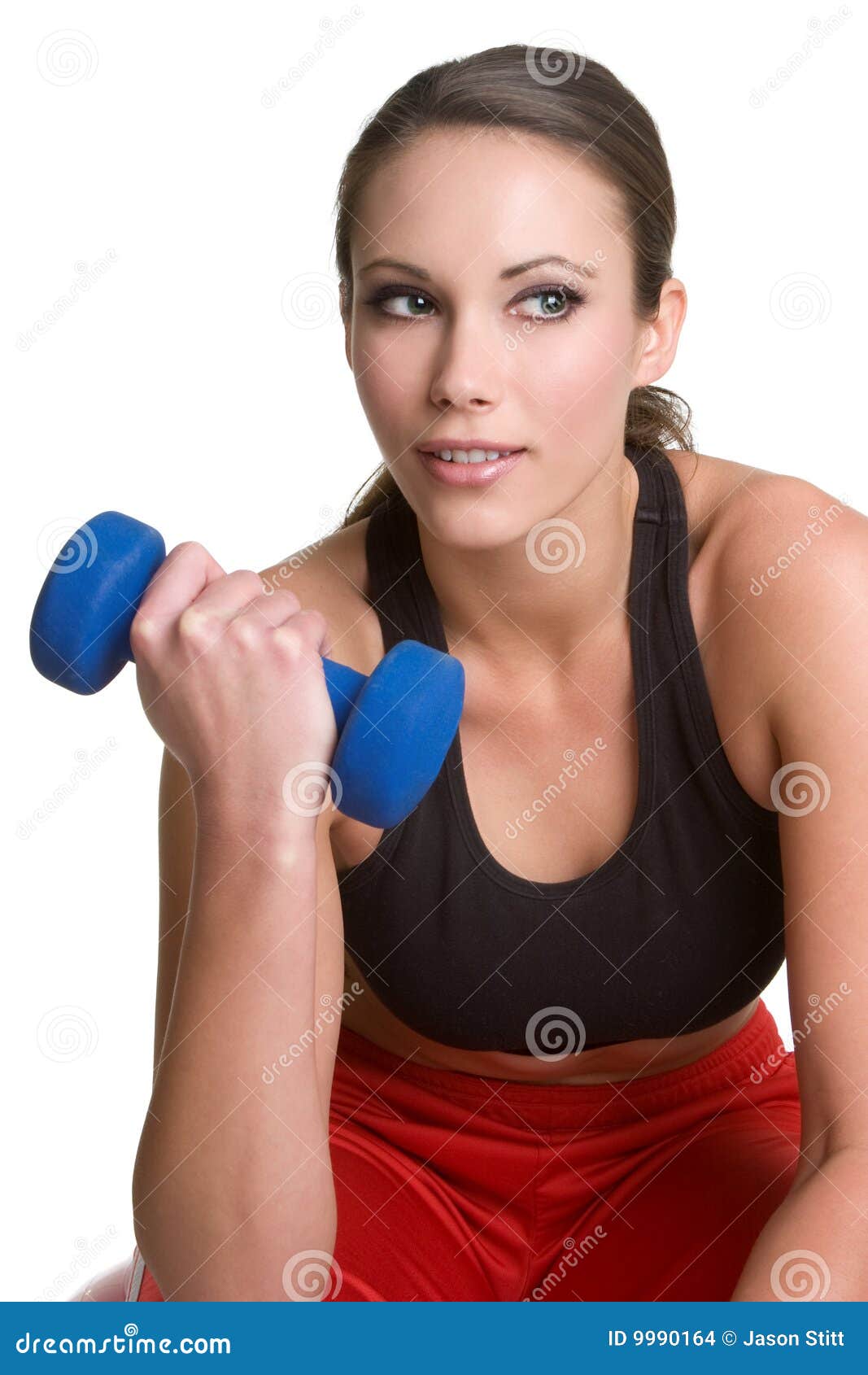 Workout Woman stock photo. Image of exercise, dumbbells - 9990164