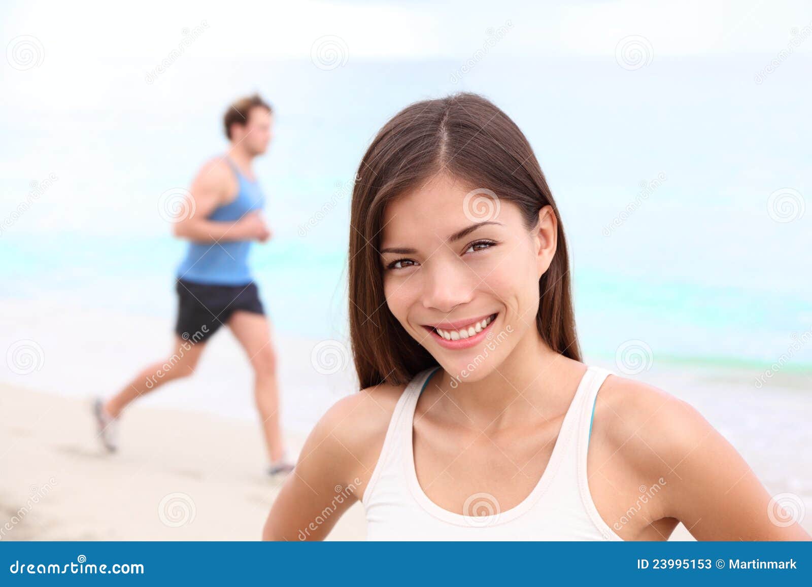 Workout woman portrait stock image. Image of ocean, people - 23995153