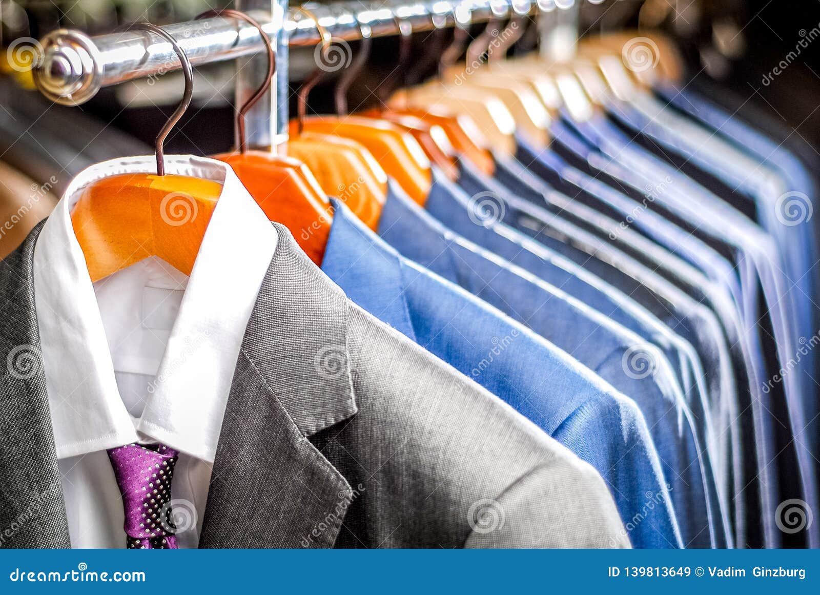 Workpiece Jackets on Clothes Hanger in Tailoring Studio Stock Image ...
