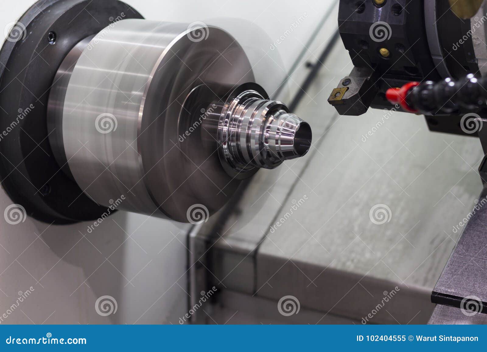 Close Up Workpiece Clamp in Chucks of a Lathe Machine Stock Image ...