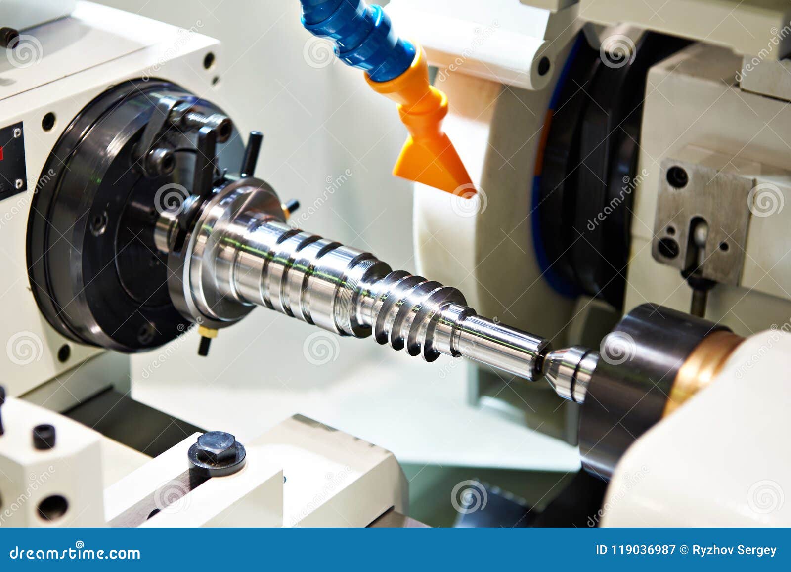 Workpiece with Thread in Lathe Stock Image - Image of stainless ...