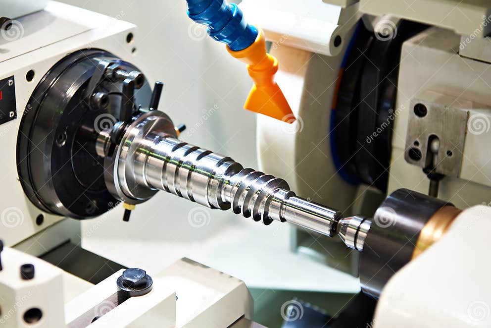 Workpiece with Thread in Lathe Stock Image - Image of stainless ...