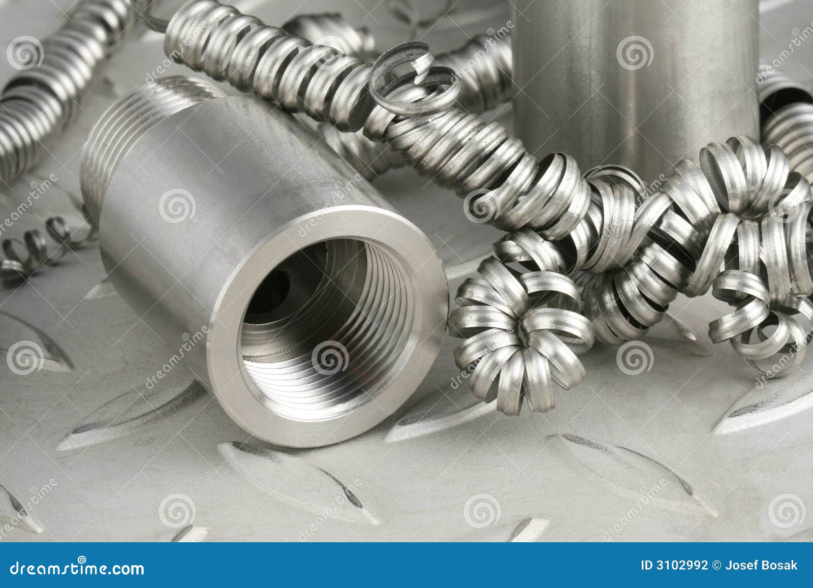 Workpiece and turnings stock photo. Image of iron, spiral - 3102992