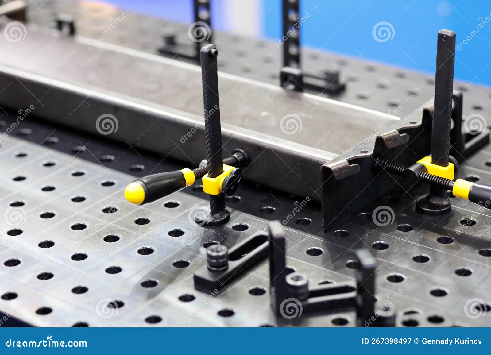 Workpieces on a Welding Table with Clamps Stock Image - Image of ...