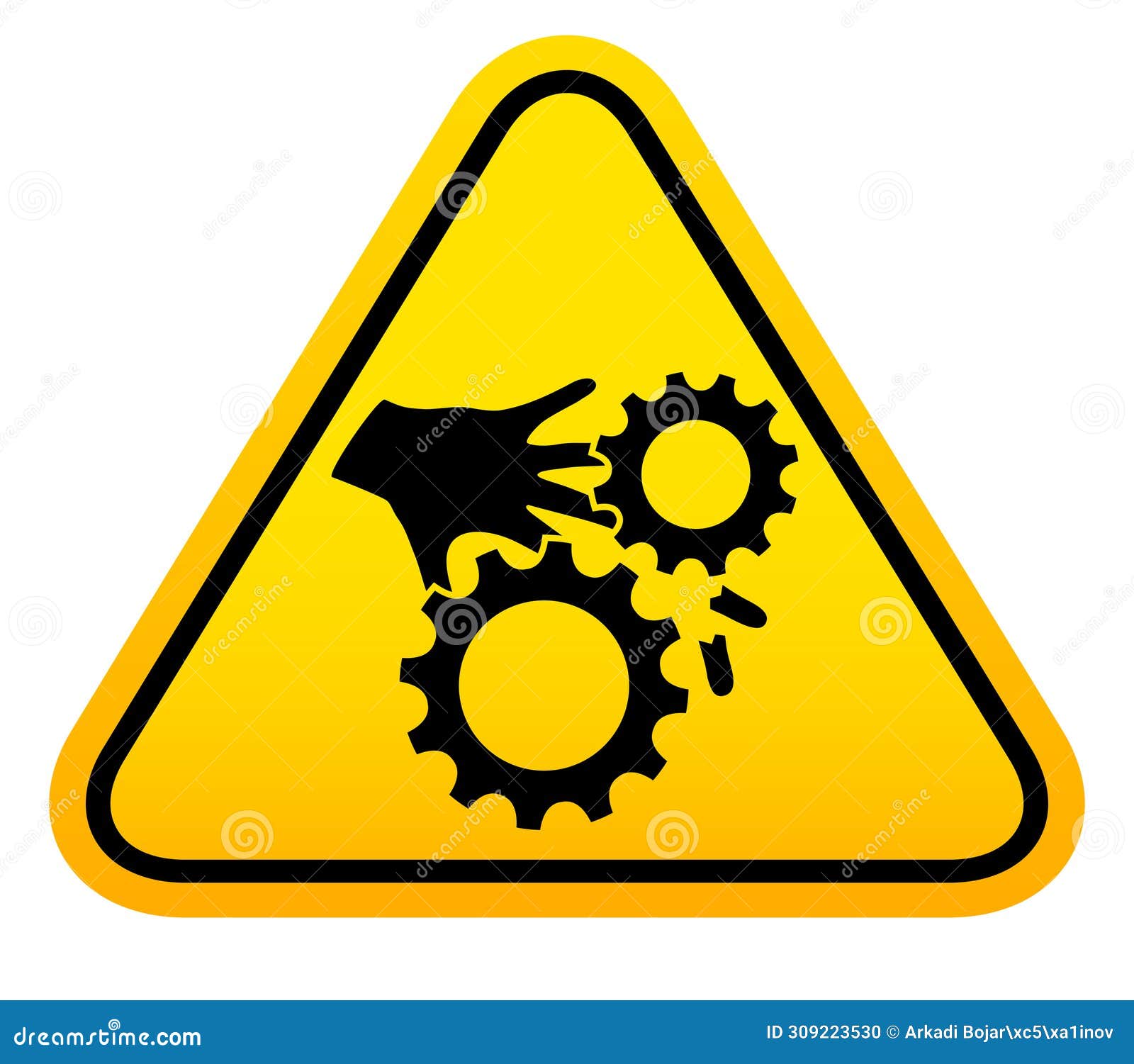 Workplace Accident Icon, Injury at Work Yellow Warning Sign Stock ...