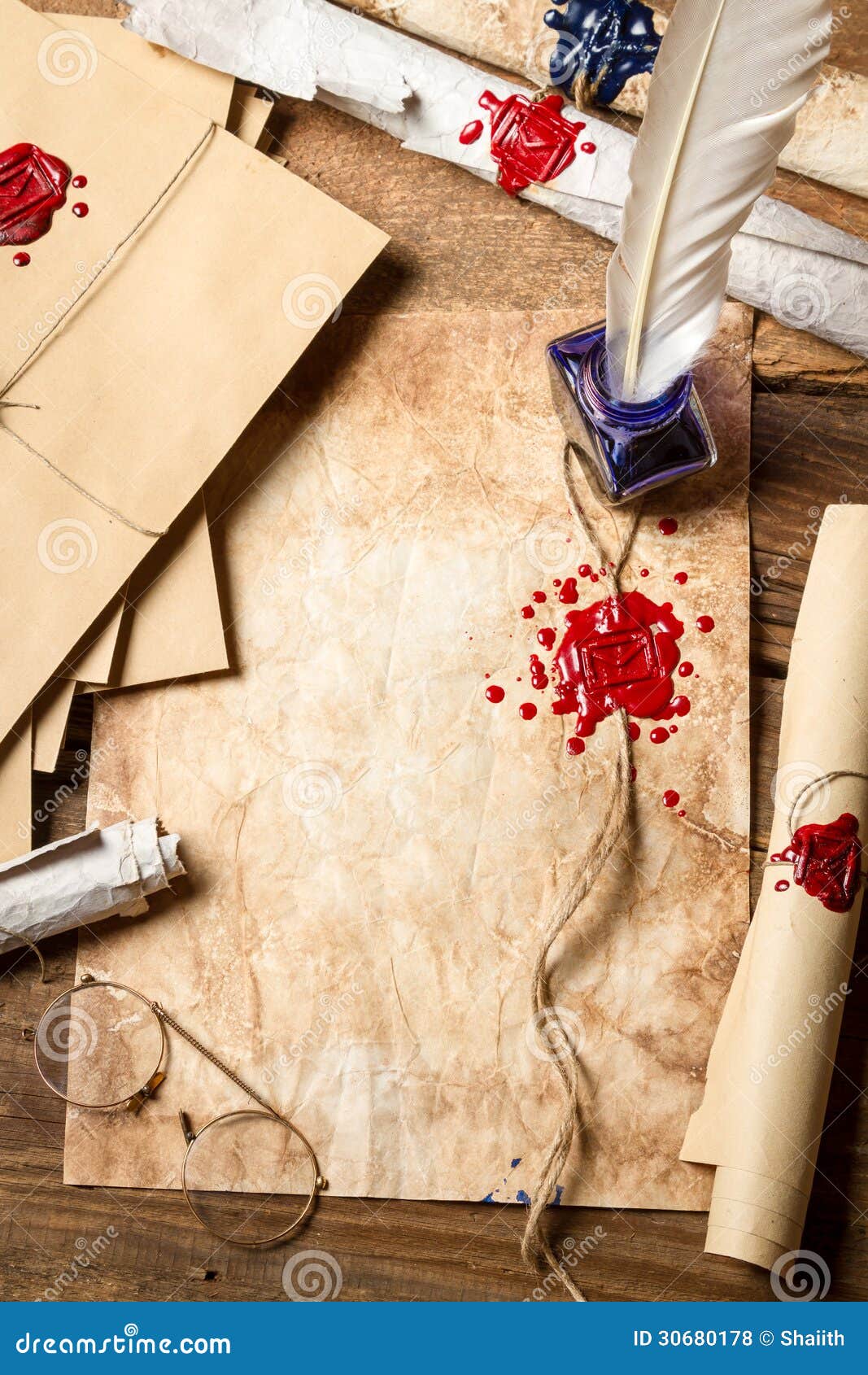 Workplace Ancient Scribe Who Wrote Letters and Scrolls Stock Photo ...