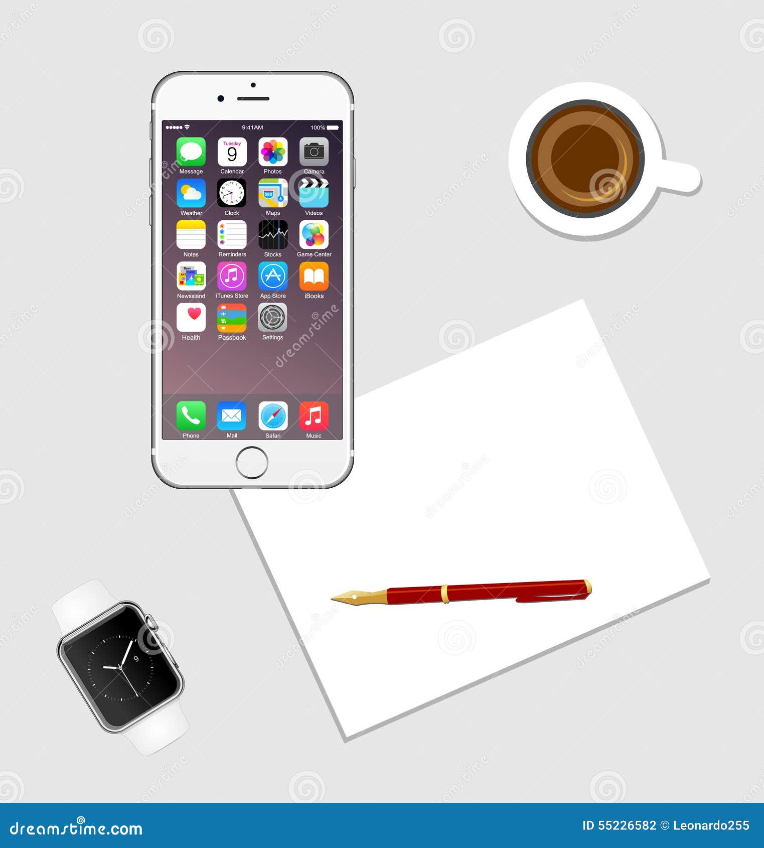 Workplace with Apple Iphone Editorial Photography - Illustration of ...
