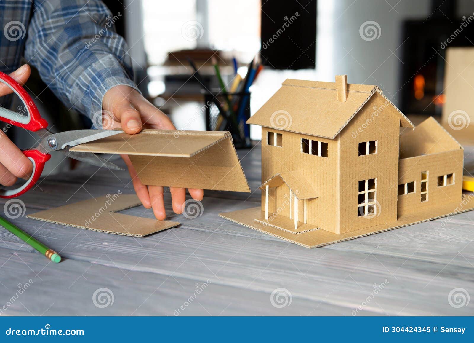 Workplace of Architect - Construction Drawings, Scale Model and Tools ...