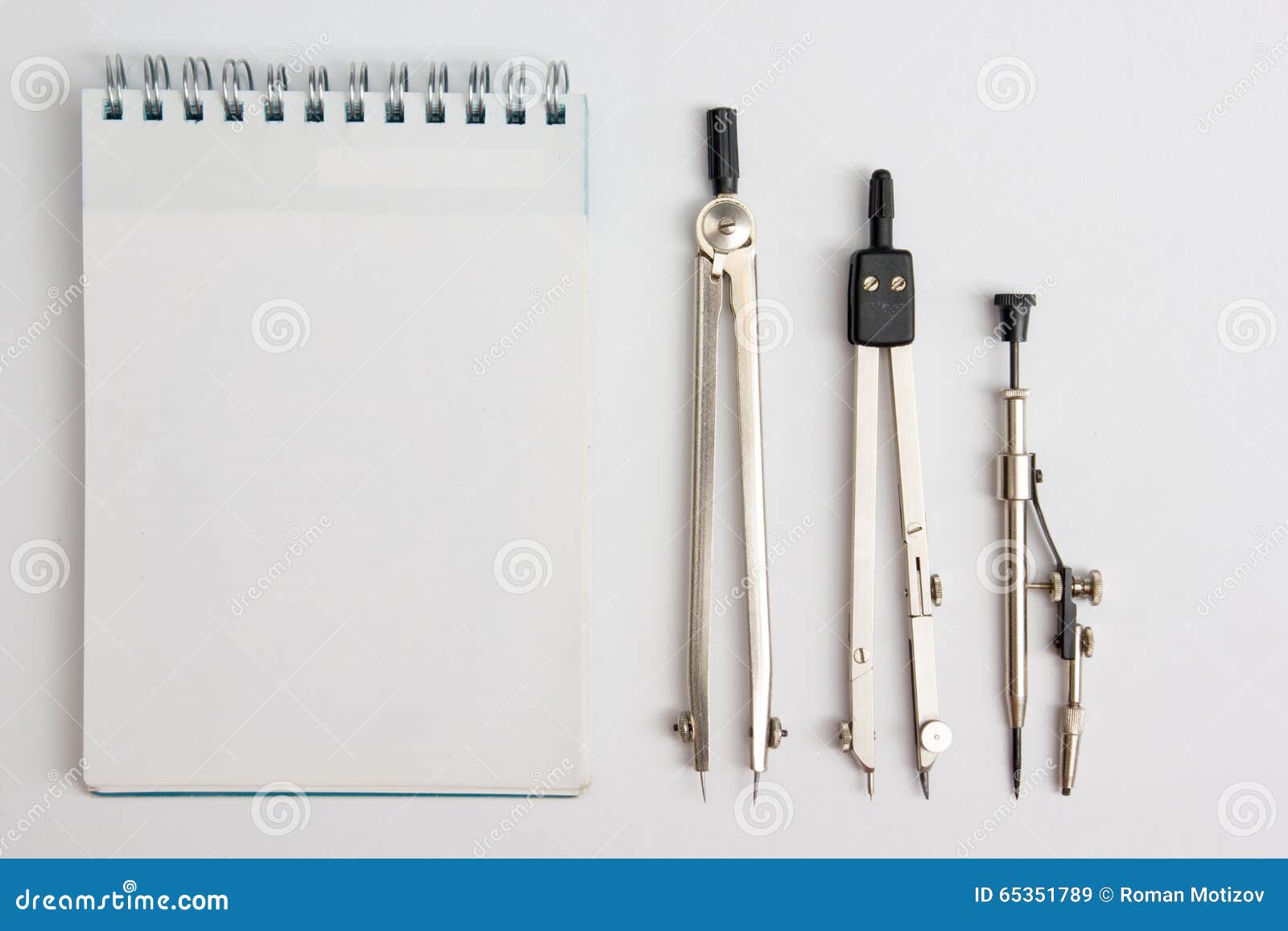 Workplace of Architect - Notepad and Divider Stock Image - Image of ...