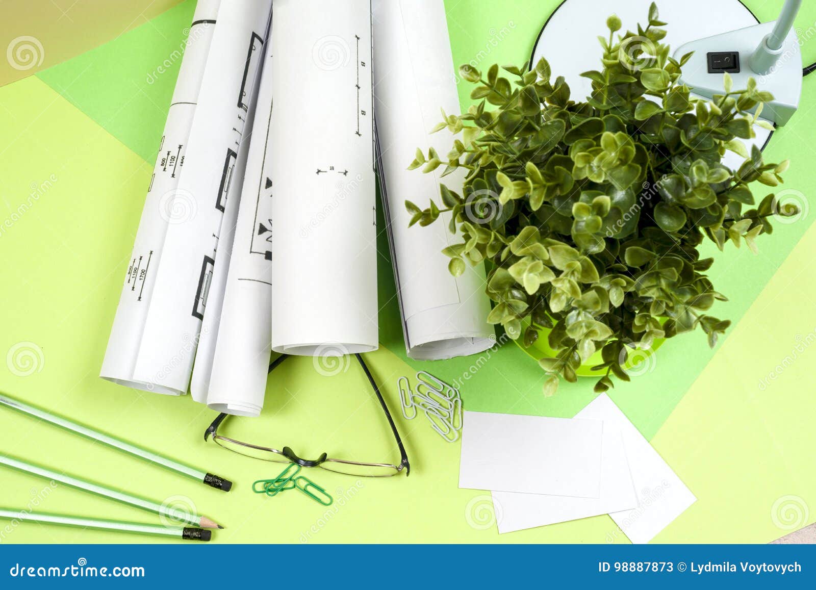 Workplace of Architect - Rolls and Plans. Stock Image - Image of ... Workplace of Architect - Rolls and Plans. Stock Image - Image of ...