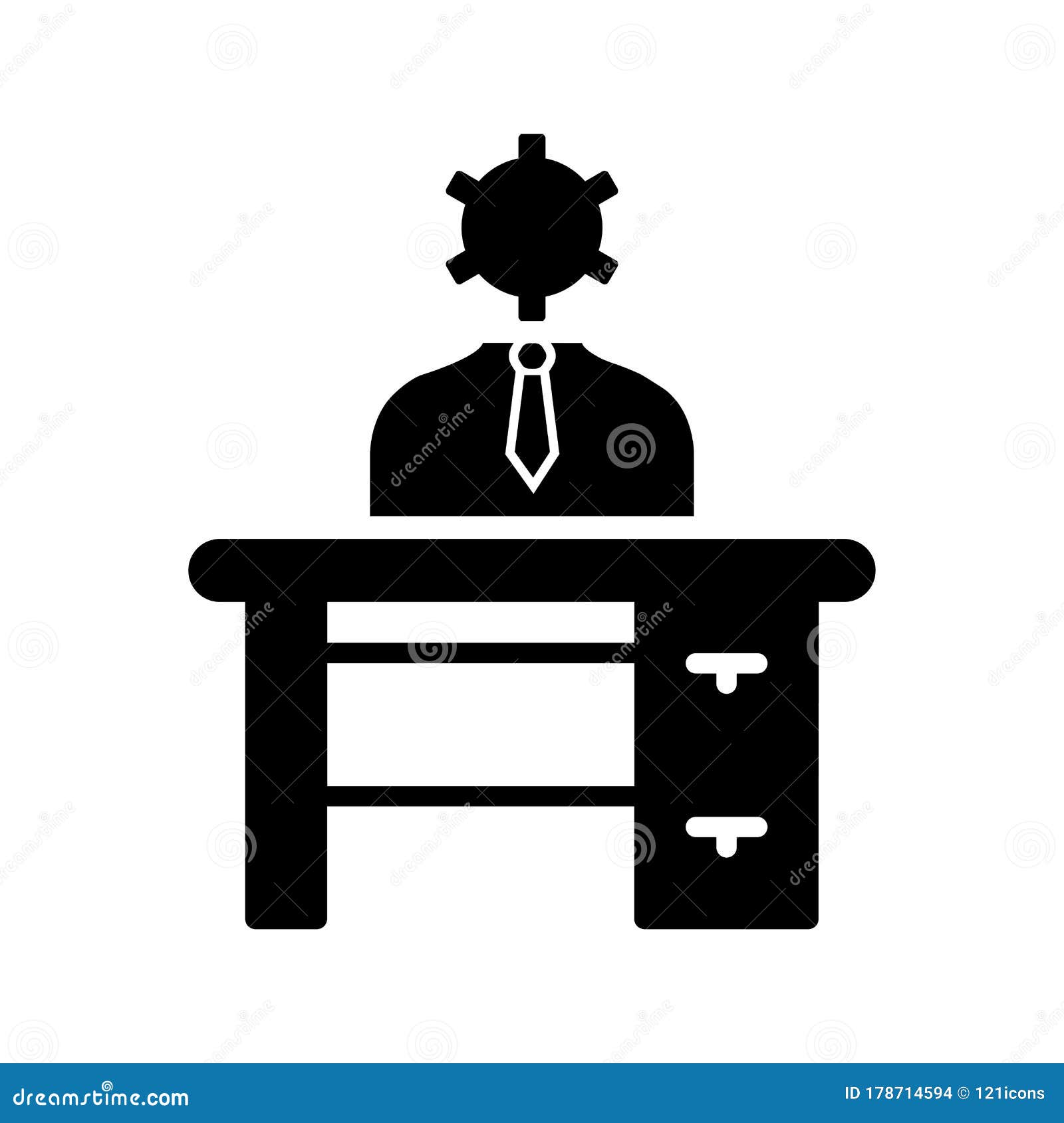 Workplace Black Icon, Office Employee, Secretary Stock Vector ...