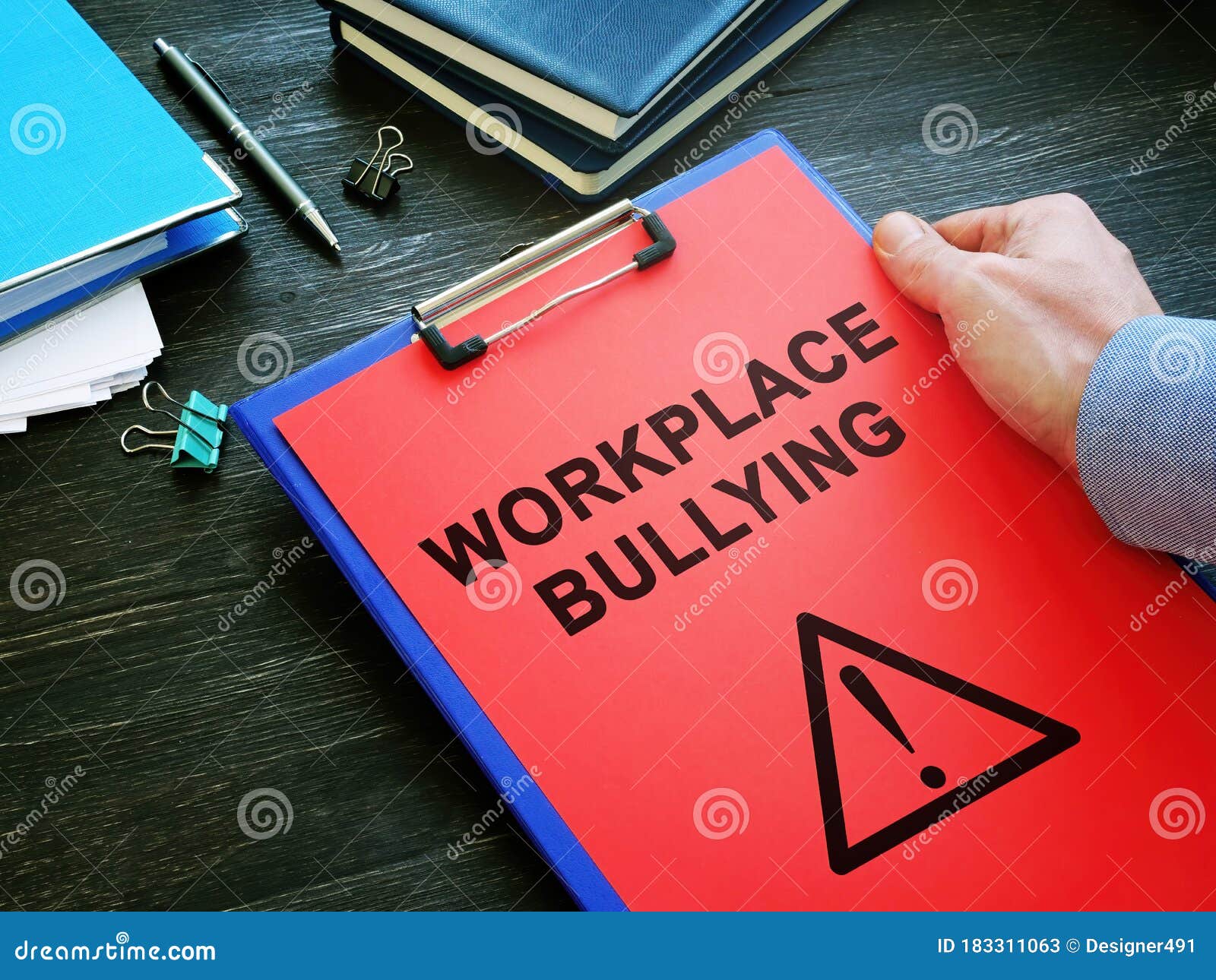 Workplace Bullying Complain Papers in the Office. Stock Image - Image ...