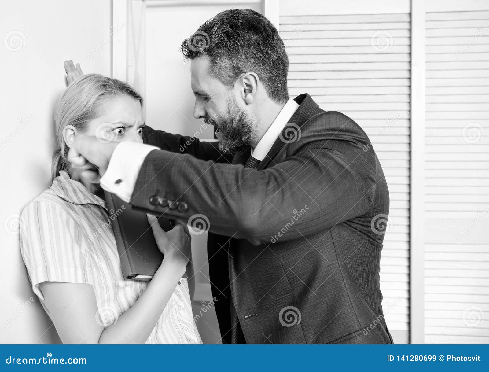 Workplace Bullying Concept Sexual Harassment Between Colleagues And