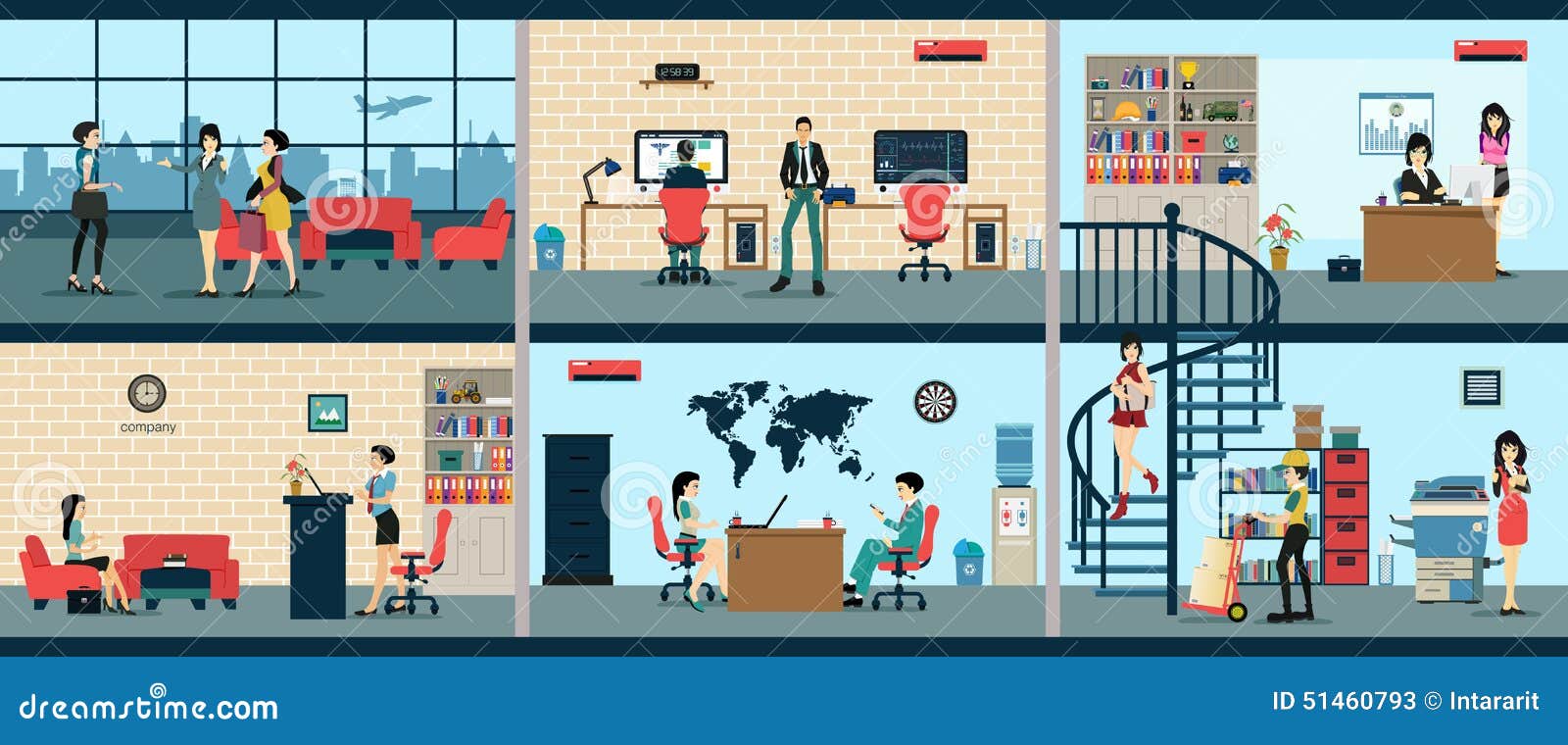 Workplace stock vector. Illustration of technology, interior - 51460793