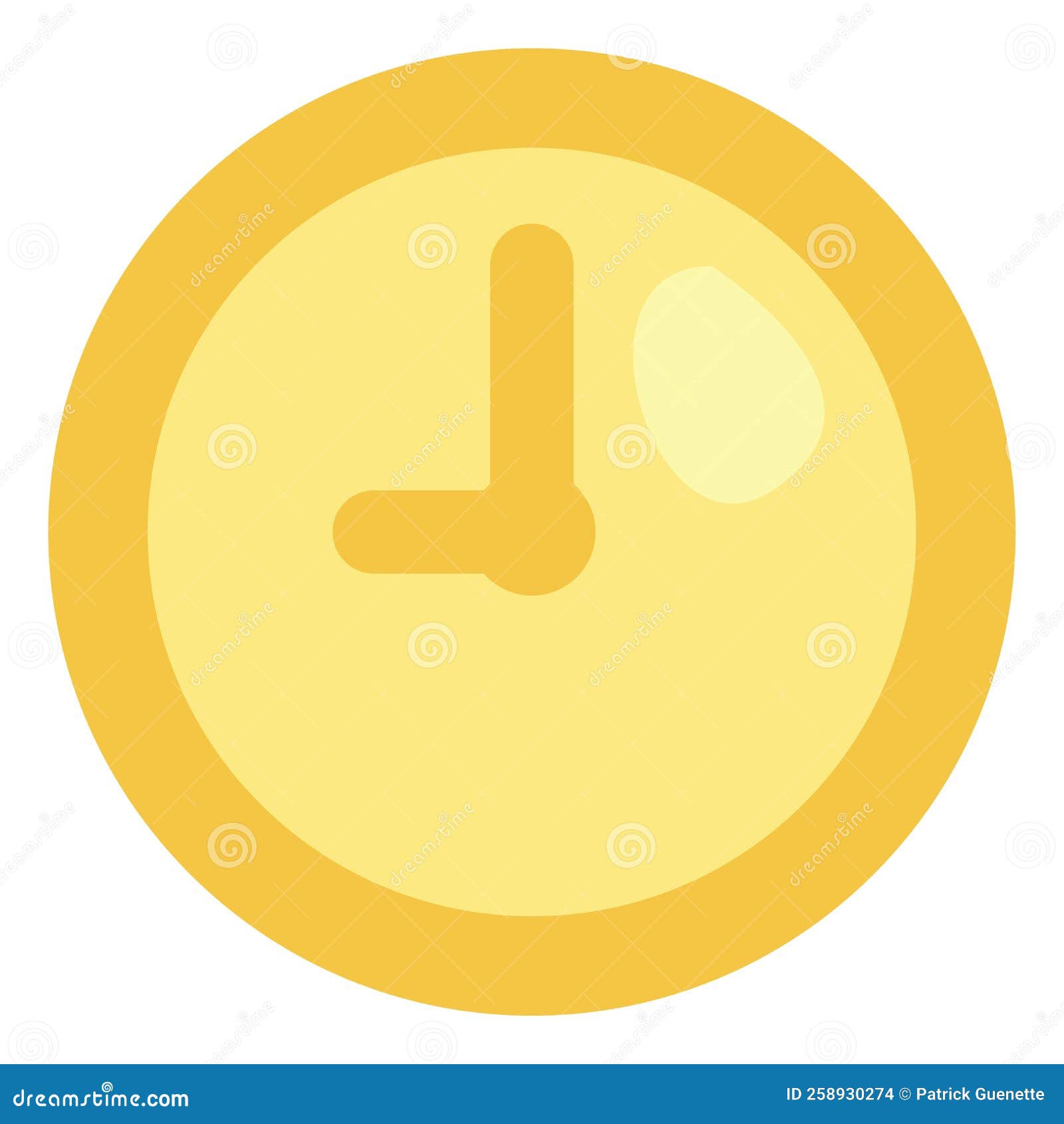 Workplace clock, icon stock vector. Illustration of graphic - 258930274