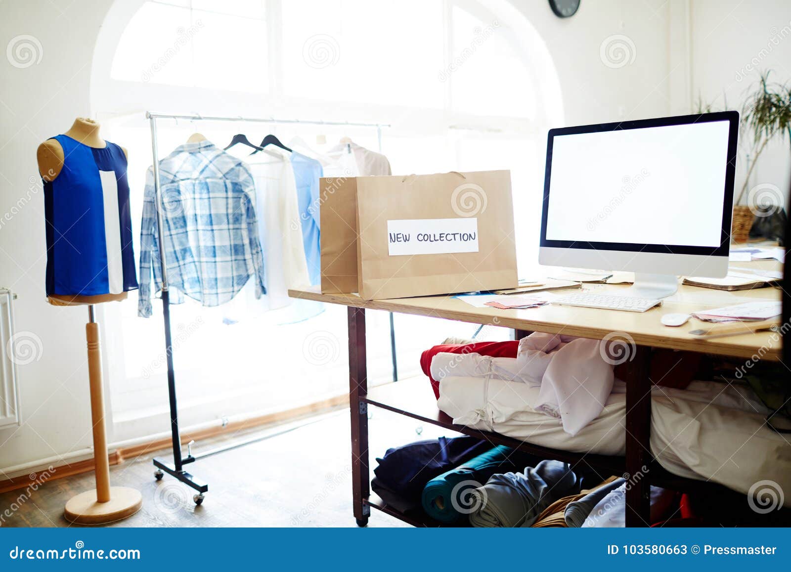 Workplace of Clothes Designer Stock Image - Image of professional ...