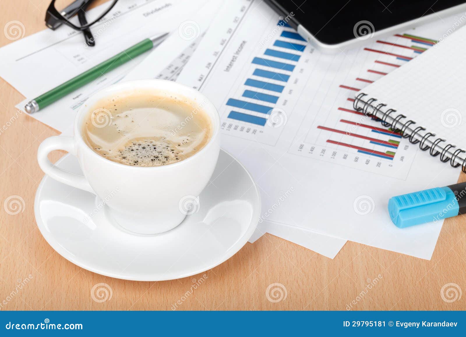 Coffee cup on workplace stock image. Image of concept - 29795181