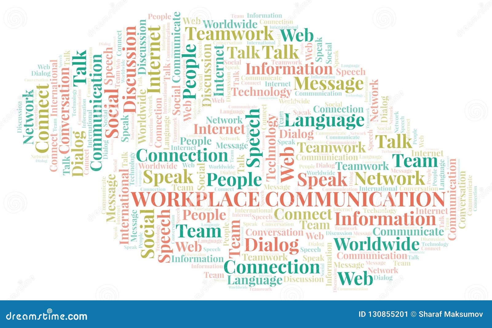 Workplace Communication Word Cloud. Stock Illustration - Illustration ...