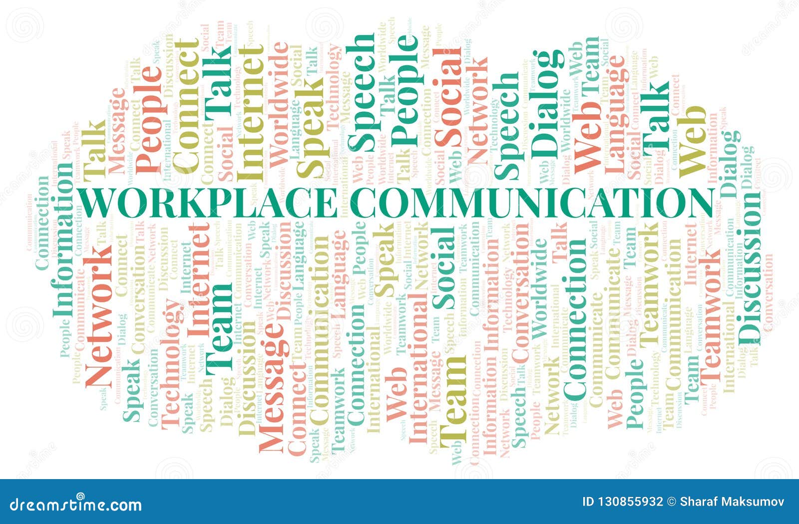 Workplace Communication Word Cloud. Stock Illustration - Illustration ...