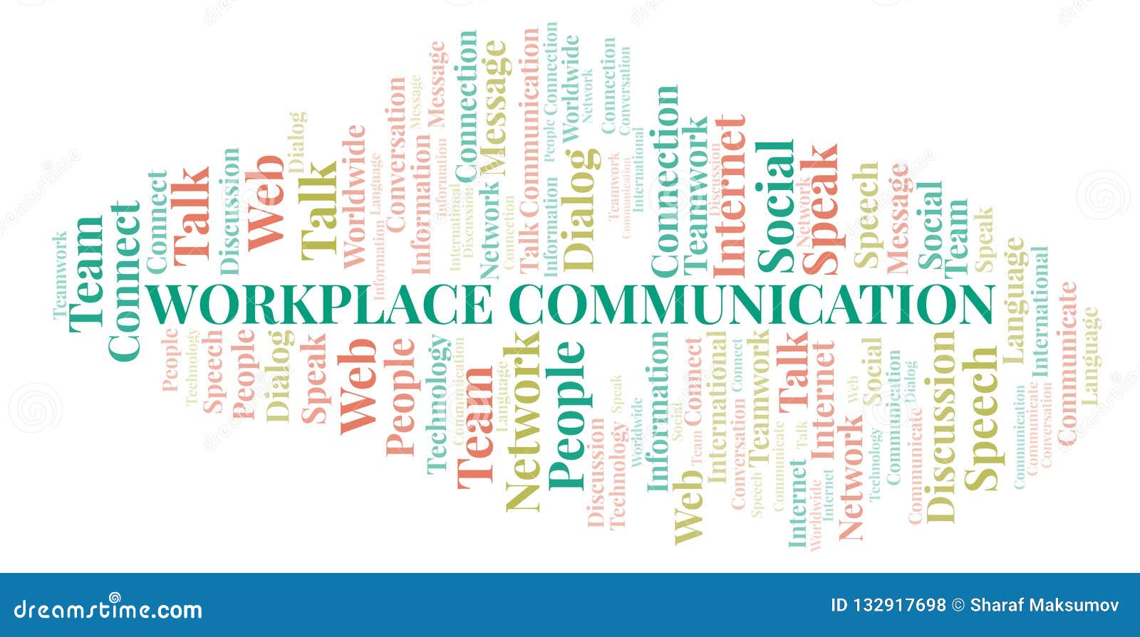 Workplace Communication Word Cloud Stock Illustration - Illustration of ...