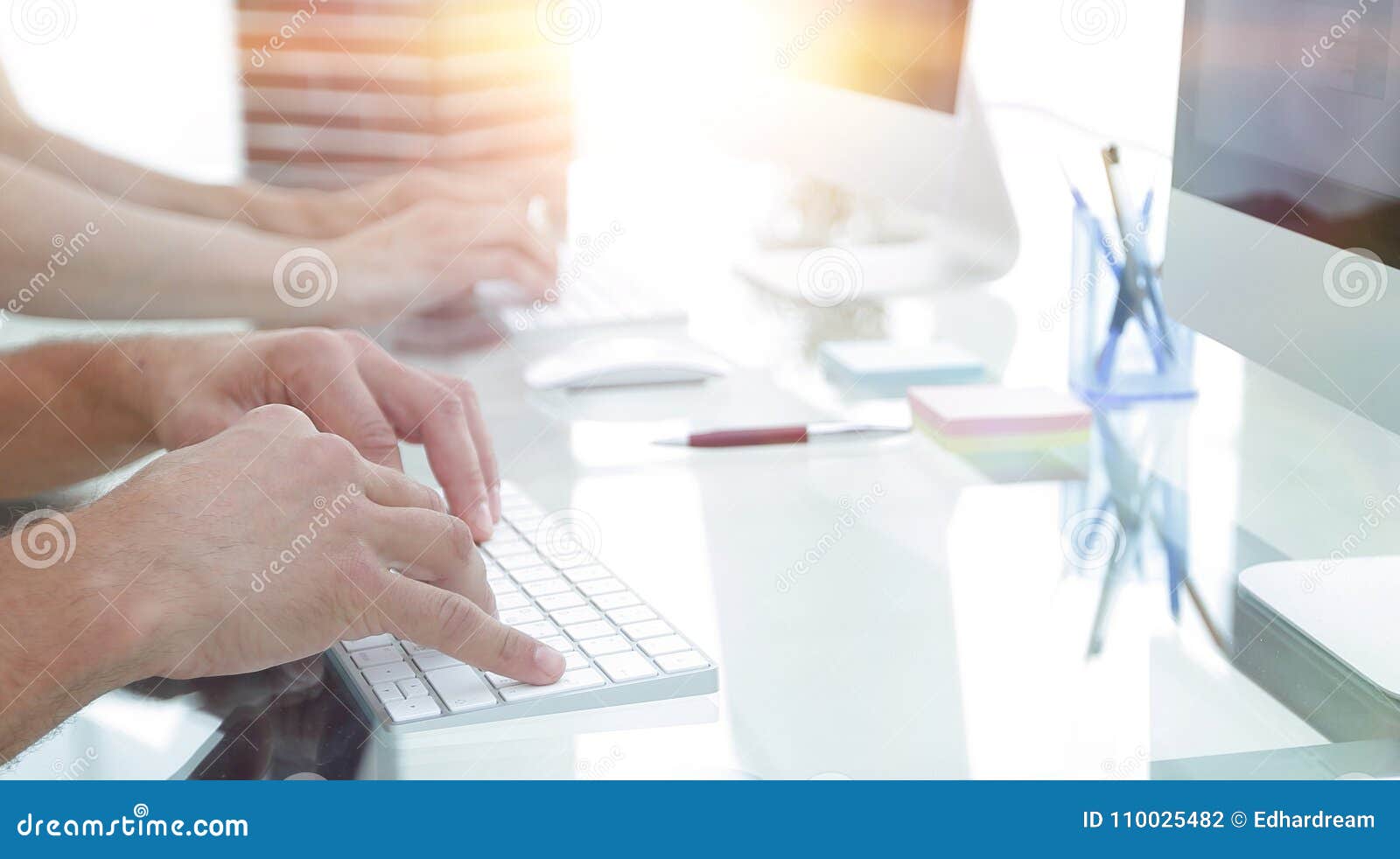 Close-up of a Workplace with a Computer in a Modern Office. Stock Photo ...