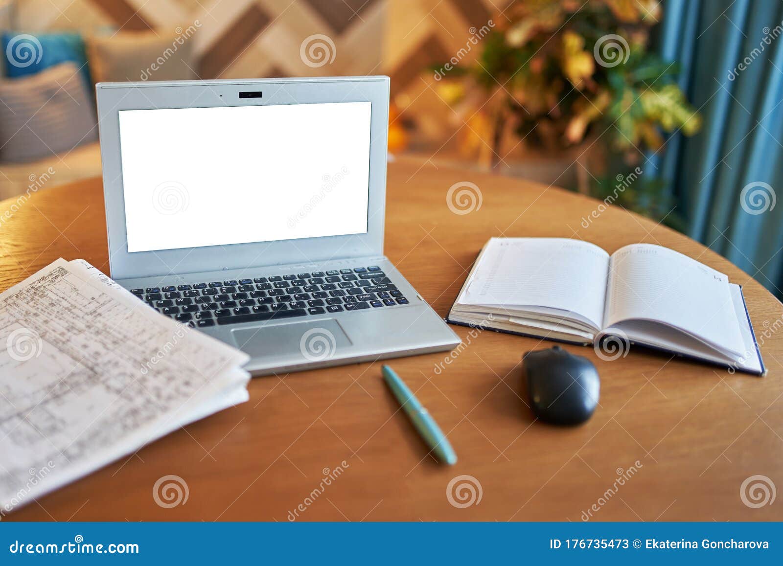 Workplace Computer for Online Work Stock Image - Image of ecommerce ...