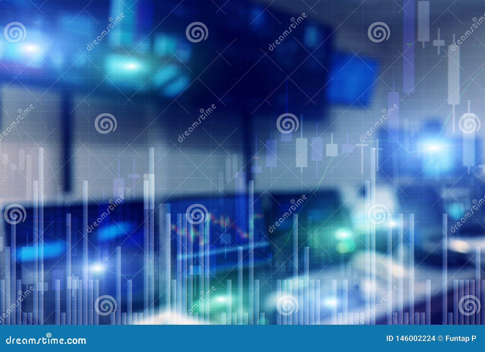 Workplace with Computers. Stock Traders Background Monitors Stock ...