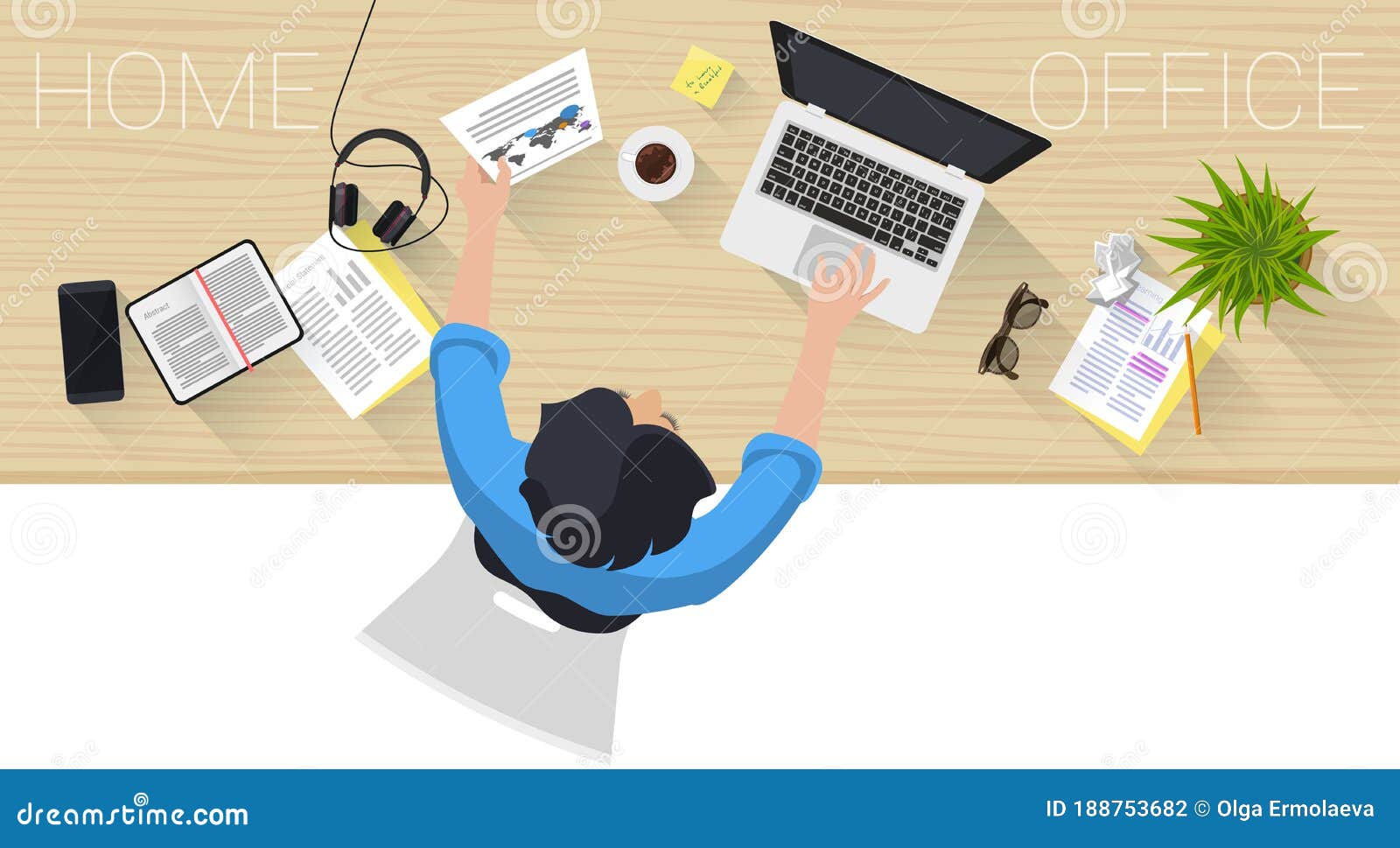Workplace Concept. Flat Design Stock Vector - Illustration of concept ...