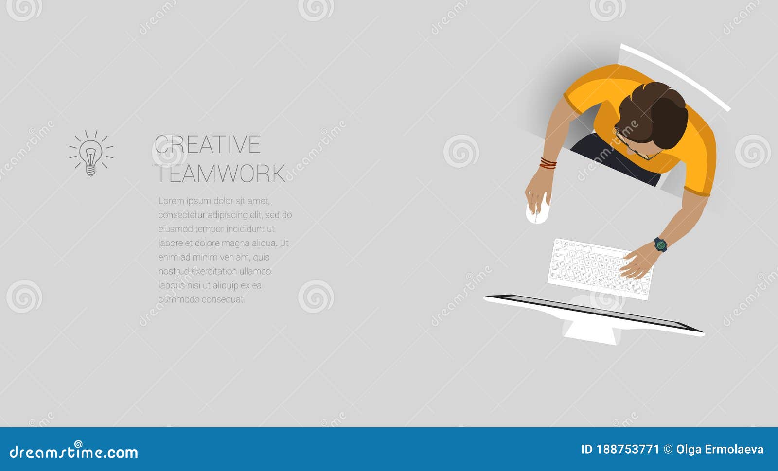 Workplace Concept. Flat Design Stock Vector - Illustration of geek ...