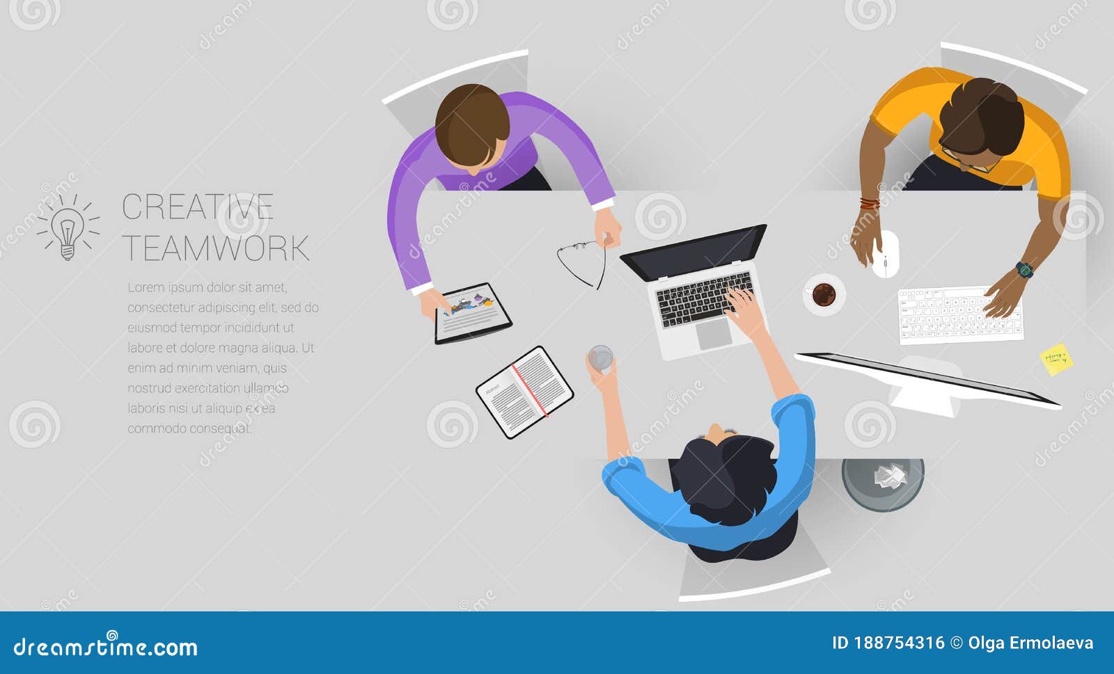 Workplace Concept. Flat Design Stock Vector - Illustration of ...