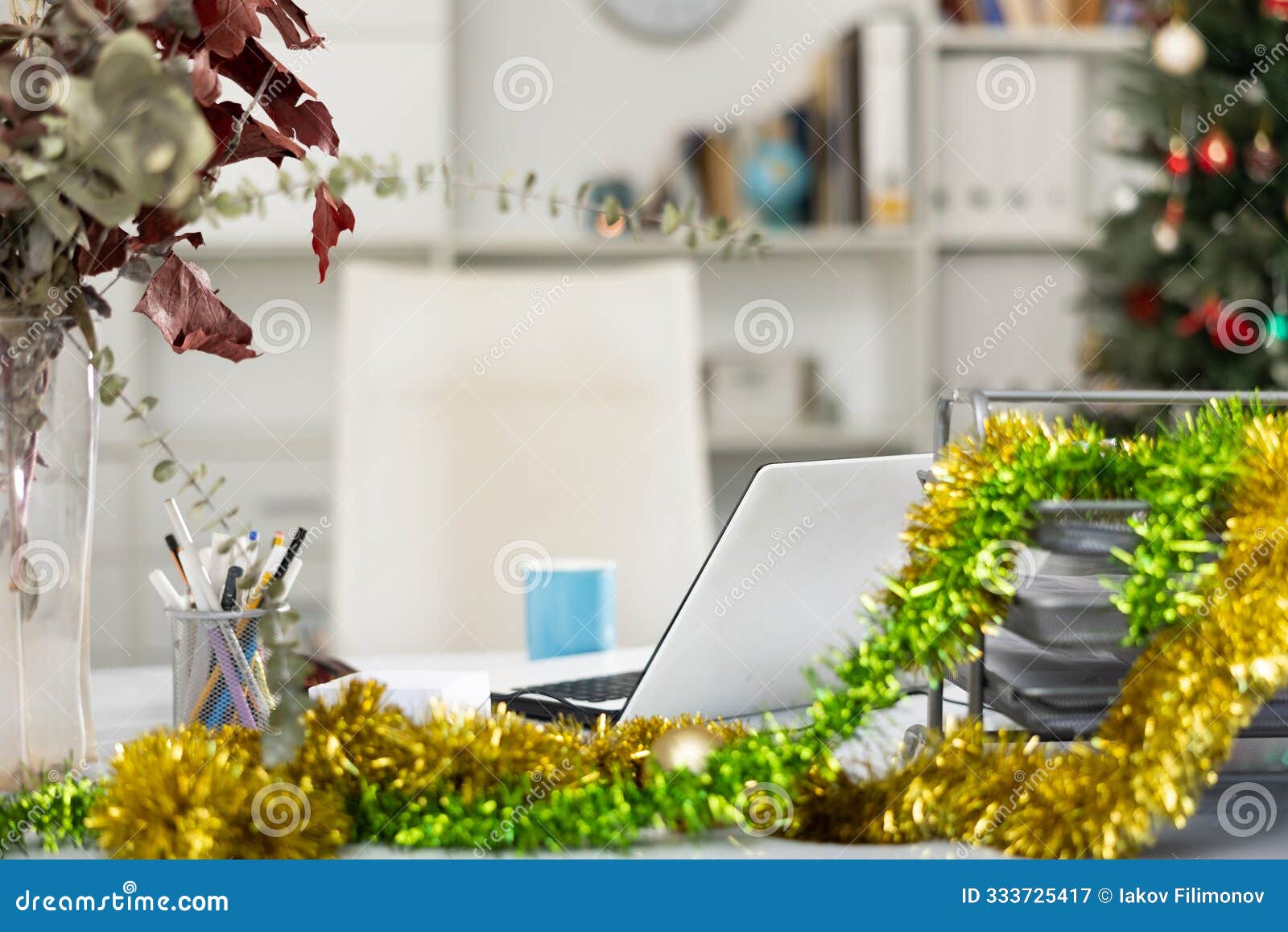 Workplace Desk in Office at New Year Stock Image - Image of office ...