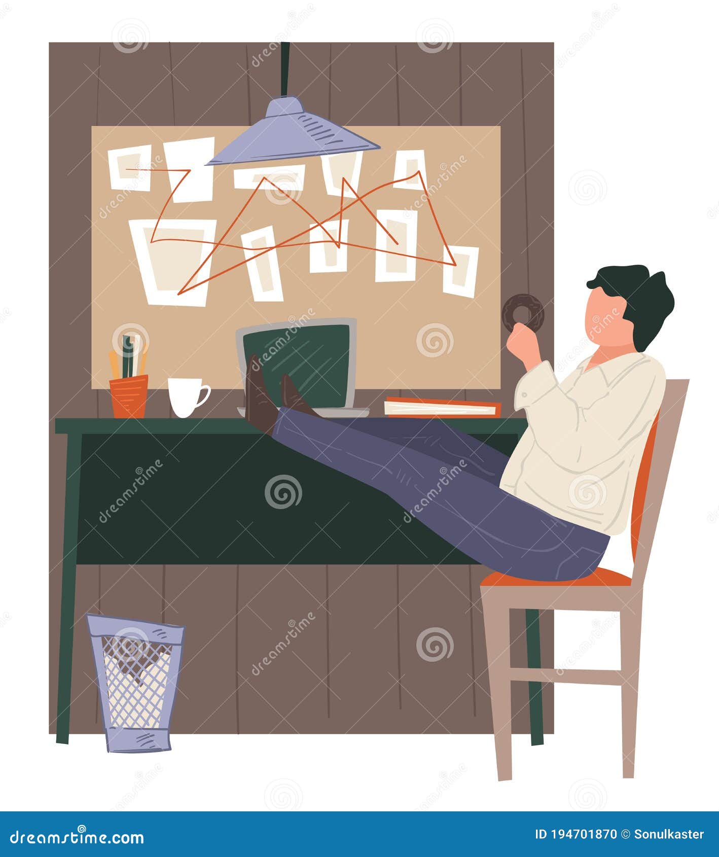 Workplace of Detective, Board with Info on Investigation Stock Vector ...