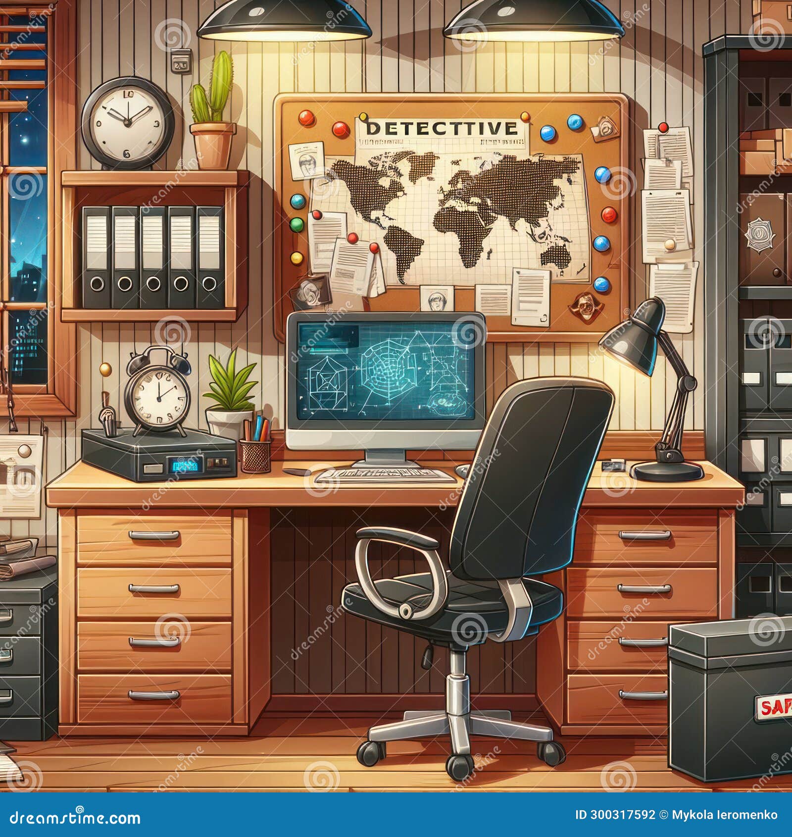 Workplace of a Detective Investigating a Crime. Stock Photo - Image of ...