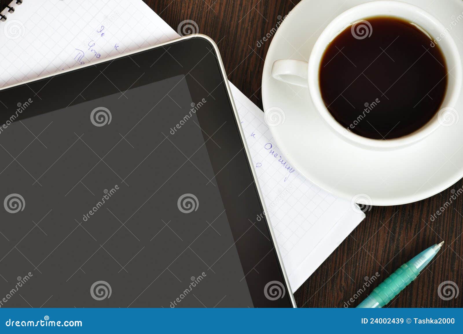 Workplace with Digital Tablet Stock Image - Image of office, display ...
