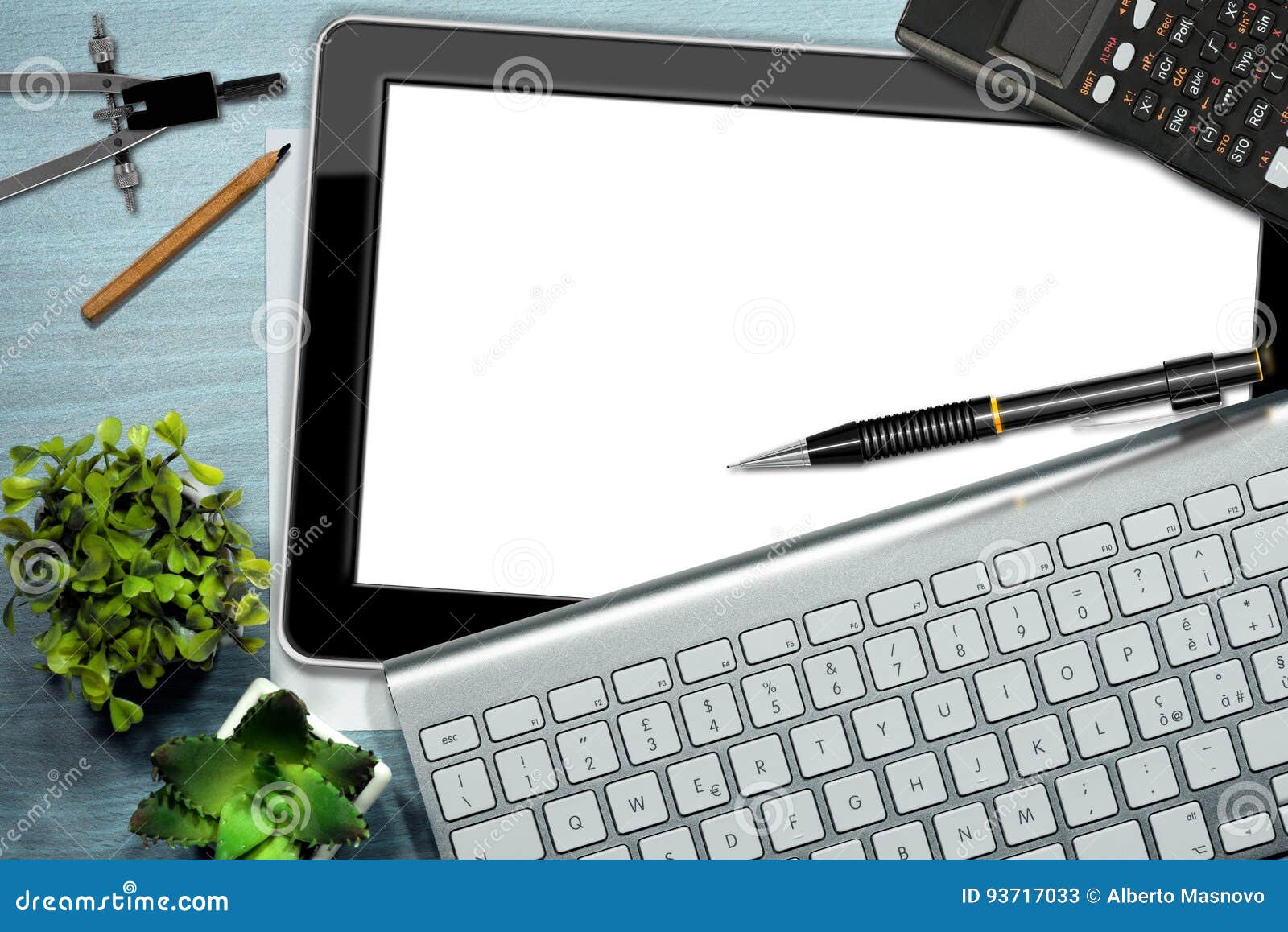 Workplace with Digital Tablet Computer Stock Image - Image of concept ...