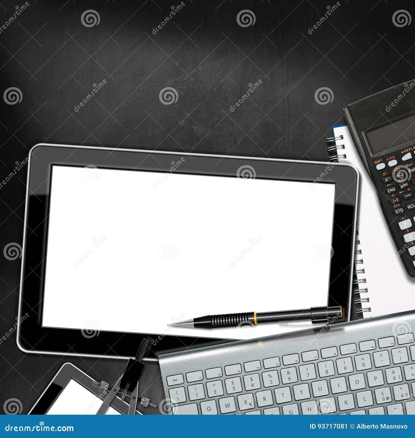 Workplace with Digital Tablet Computer Stock Image - Image of notepad ...