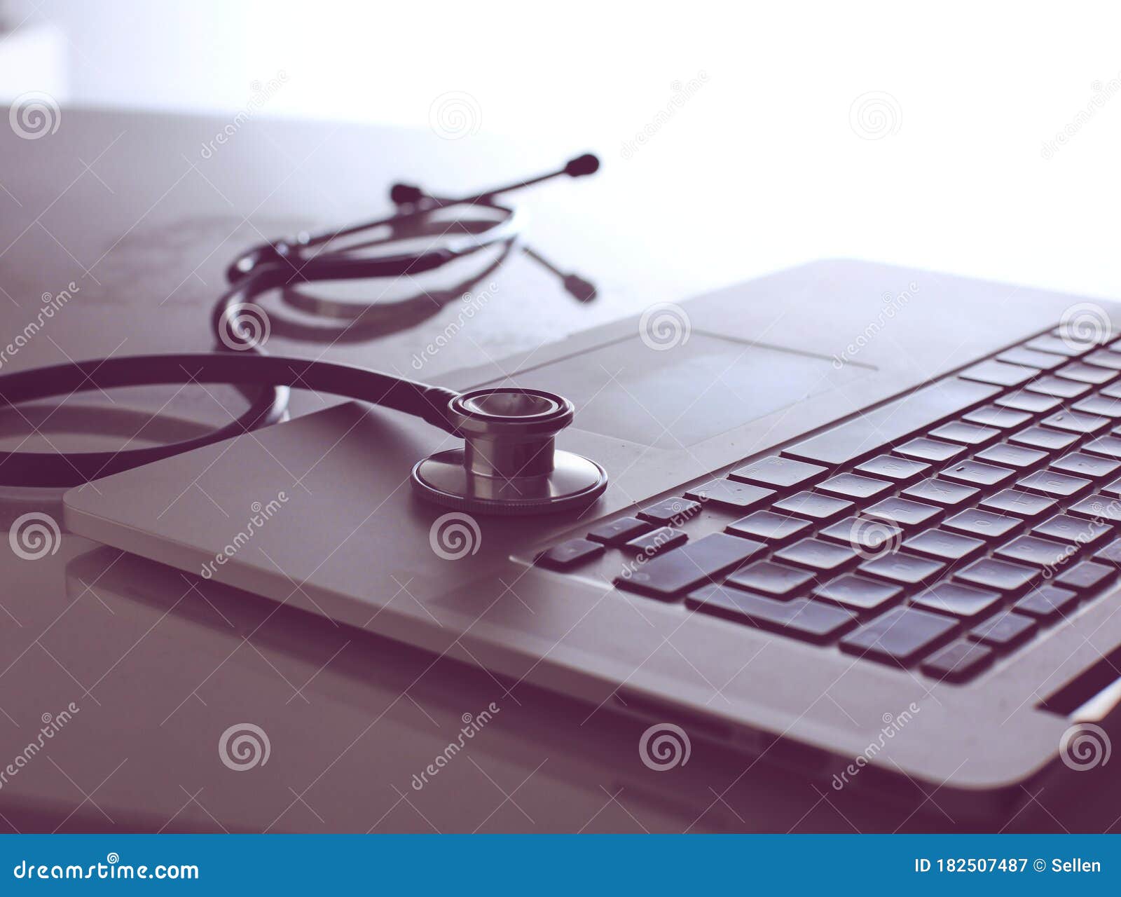 Stethoscope And Notebook For A Doctor With Blue Background Royalty-Free ...