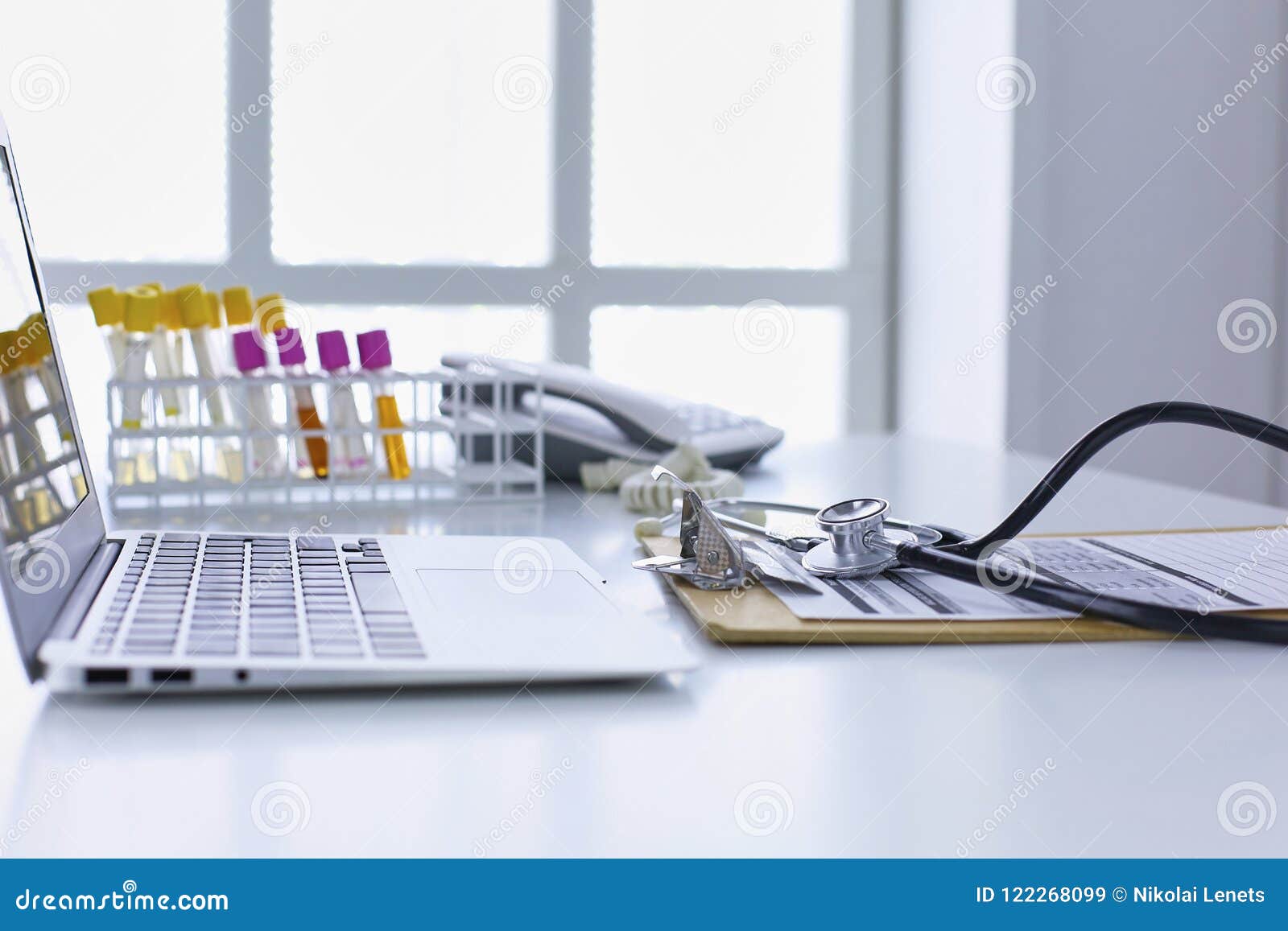 Workplace of the Doctor in the Office Stock Image - Image of healthcare ...