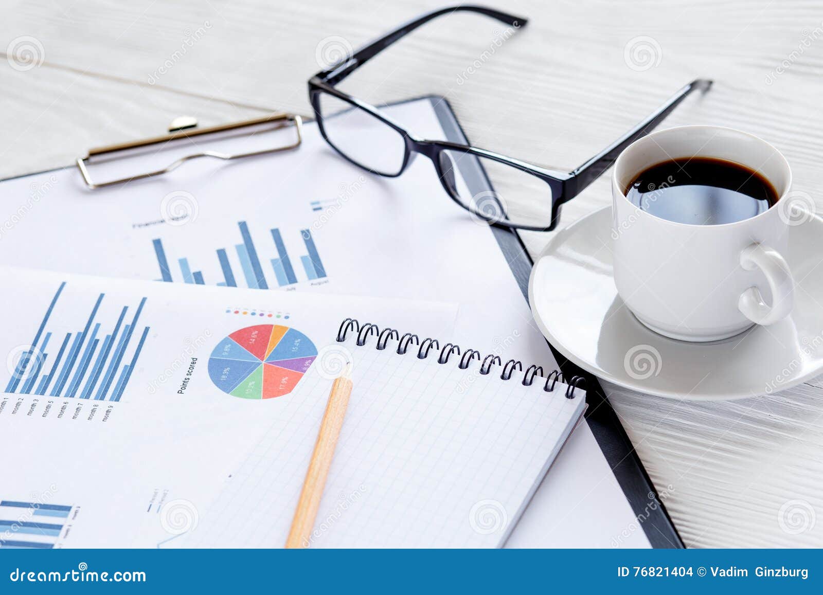 Workplace Economist at Office Table with Diagram Stock Photo - Image of ...