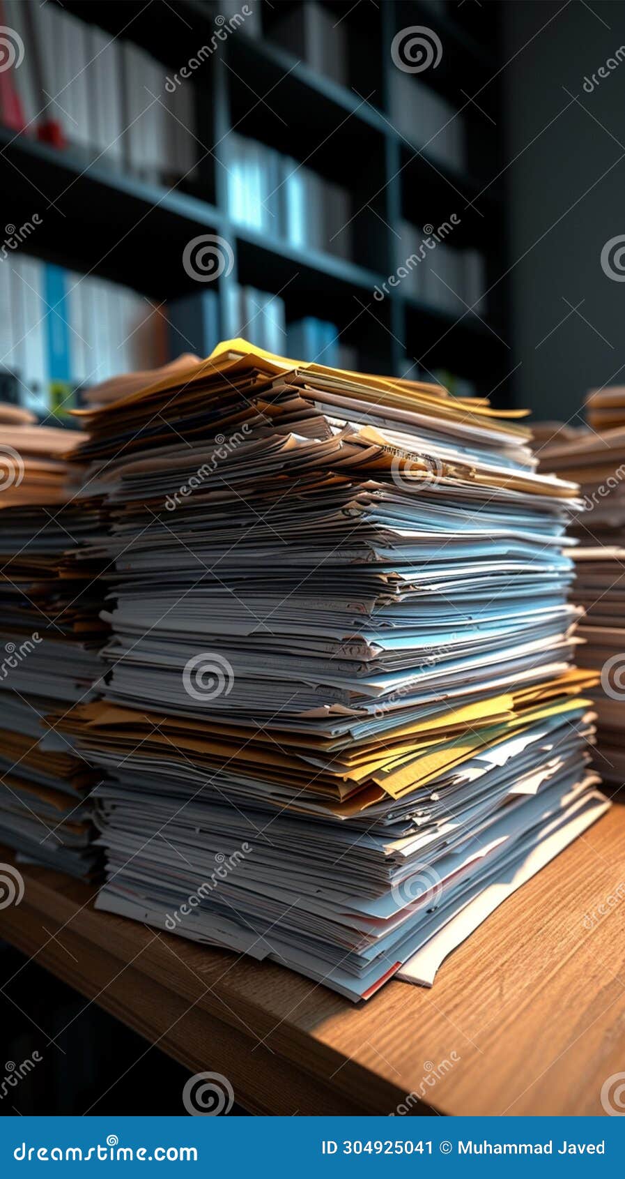 Workplace Efficiency Piles of Paper Documents, Organized Office ...