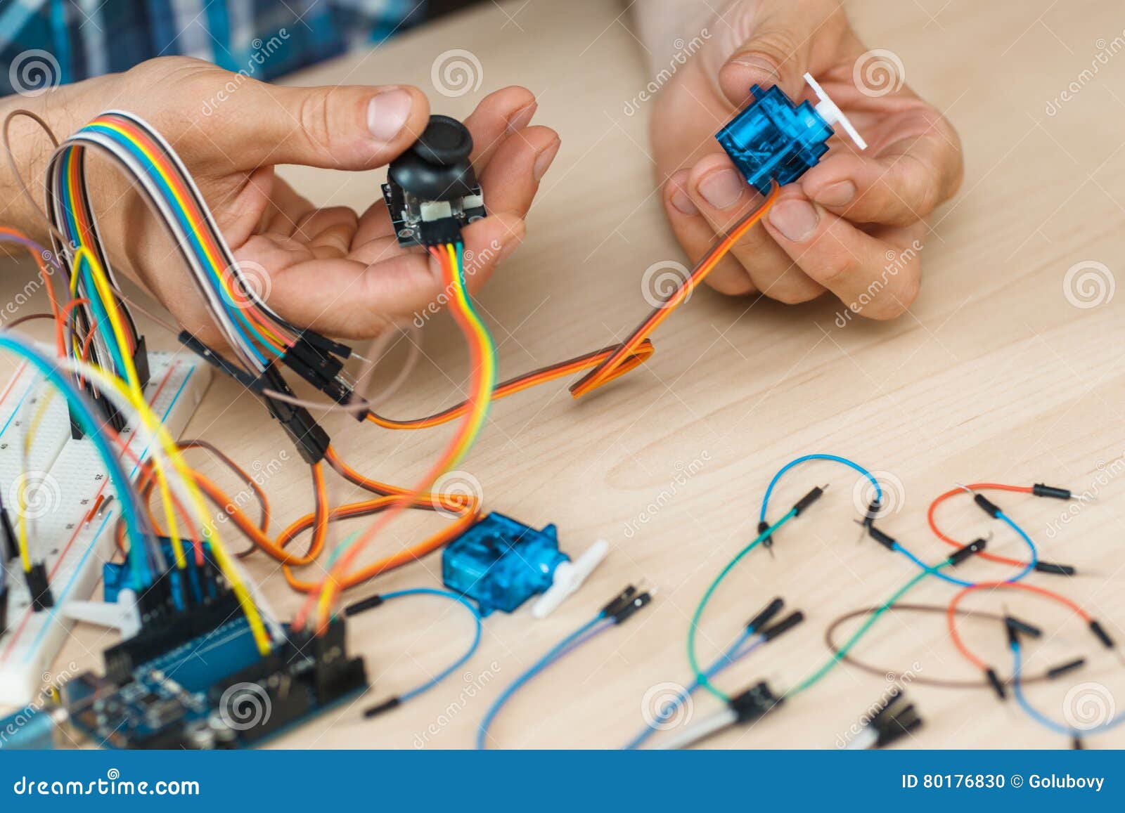 Workplace of Engineer Working with Electronics Stock Photo - Image of ...