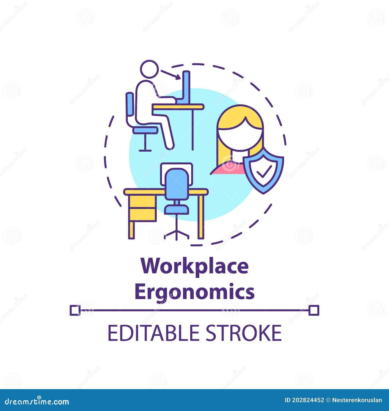 Ergonomics At Workplace Man Correct Sitting Posture Royalty-Free Stock ...