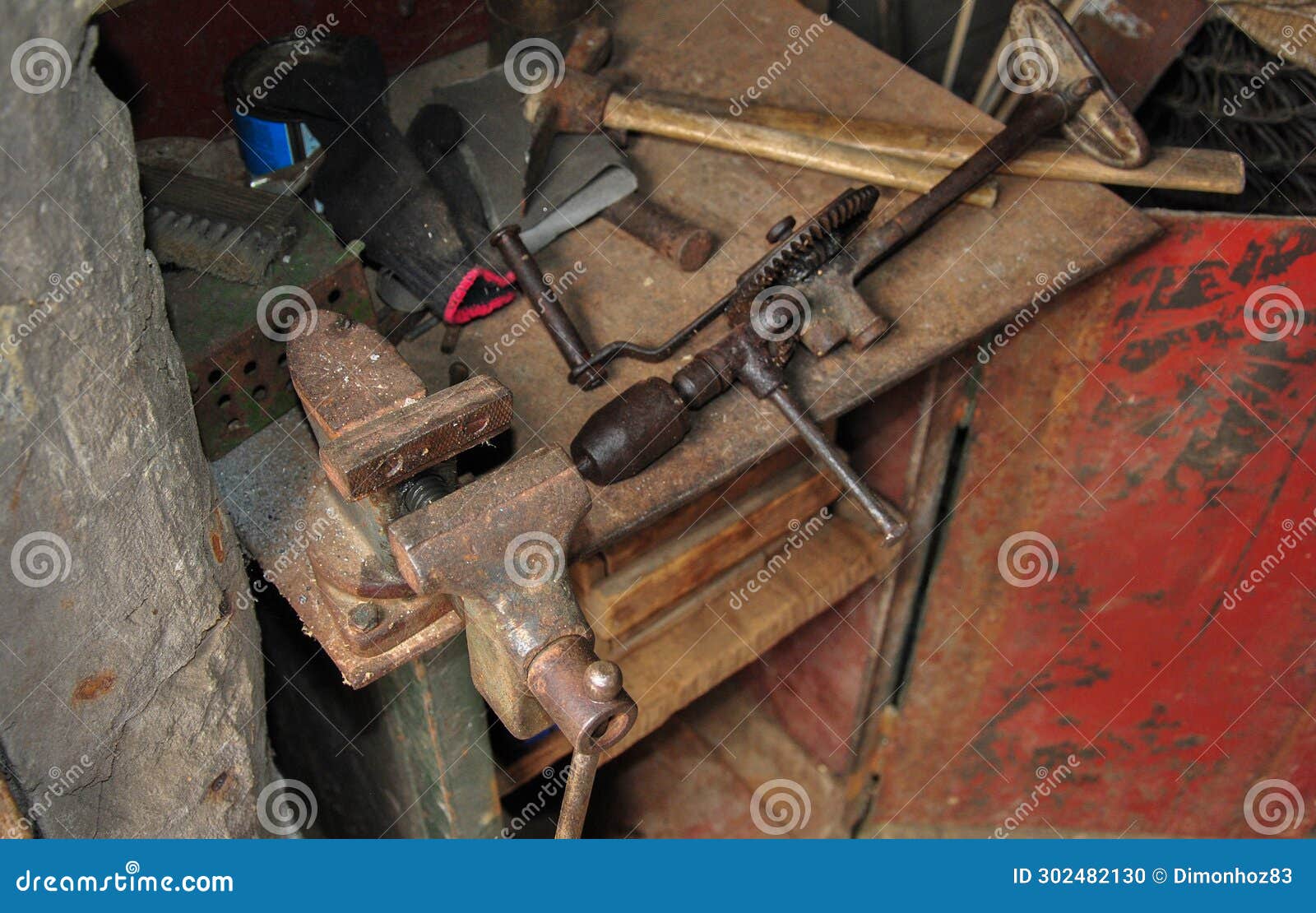 Workplace of a Foreman in an Old Workshop Stock Photo - Image of ...