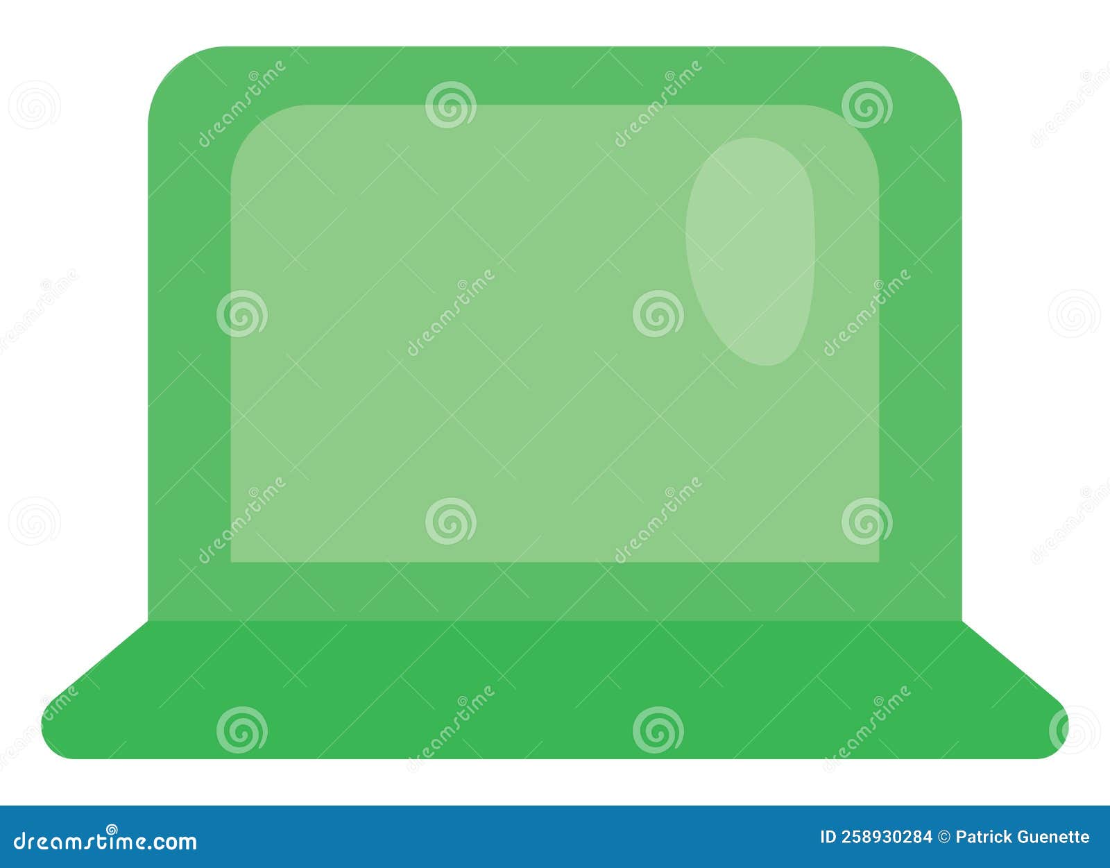 Workplace Green Laptop, Icon Stock Vector - Illustration of design ...