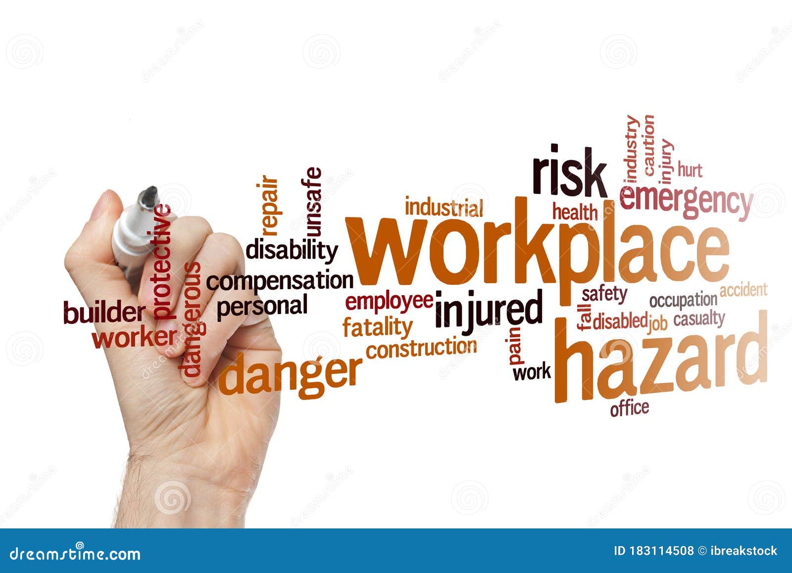 Workplace Hazard Word Cloud Concept Stock Photo - Image of accident ...